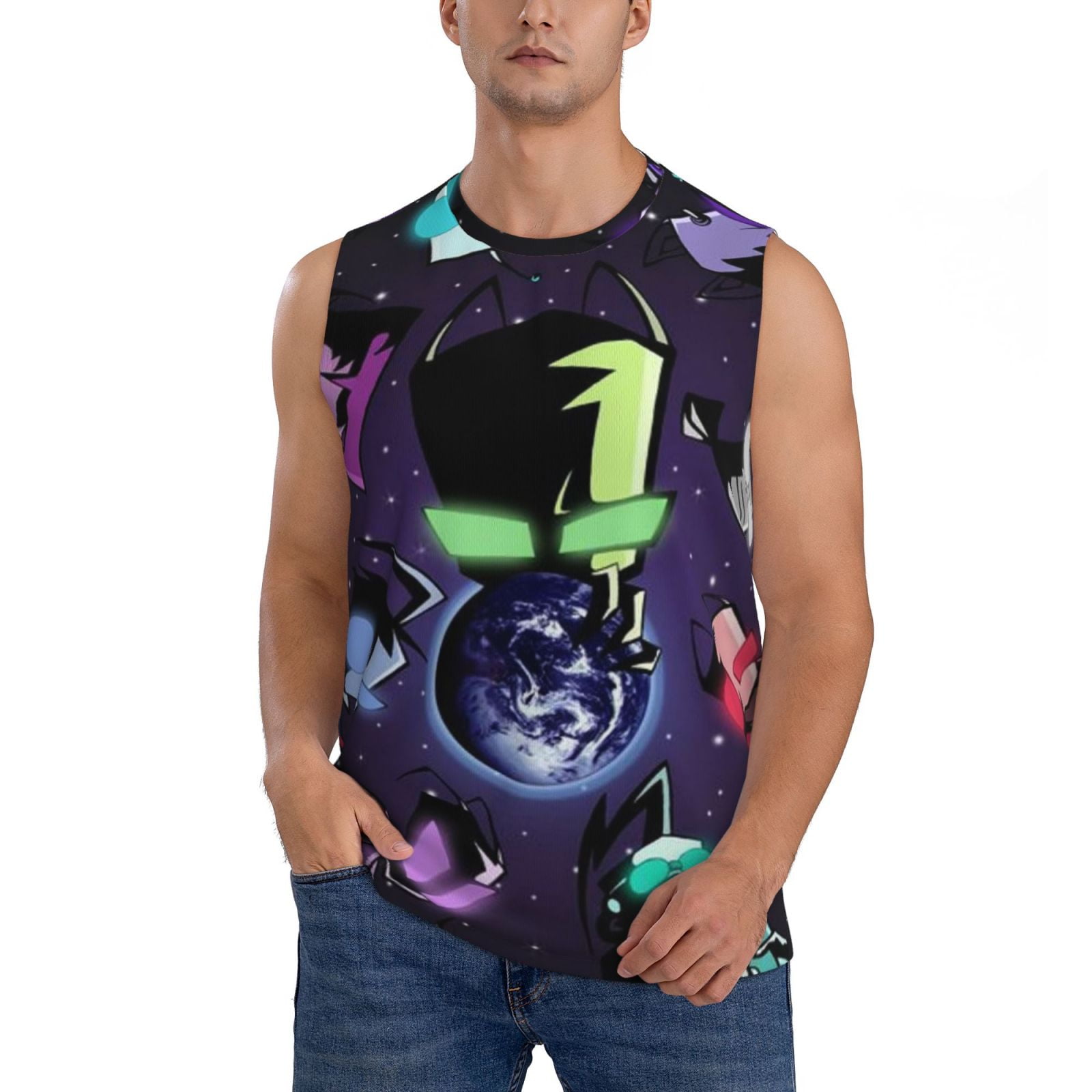Invader Zim Alien Gir Men's Tank Top Lightweight Summer Sleeveless Tee ...