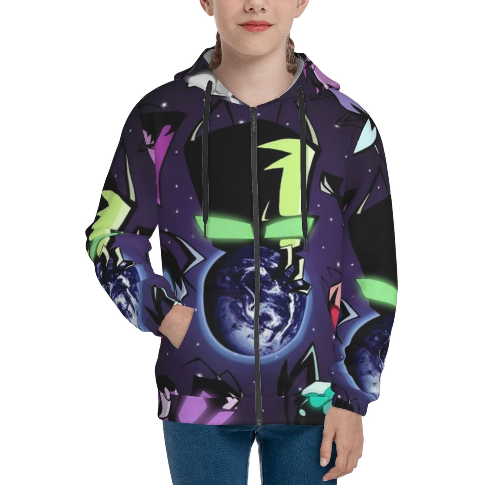 Invader Zim Alien Gir Teenager Hoodies Shirt Zipper Sweatshirts Hooded ...