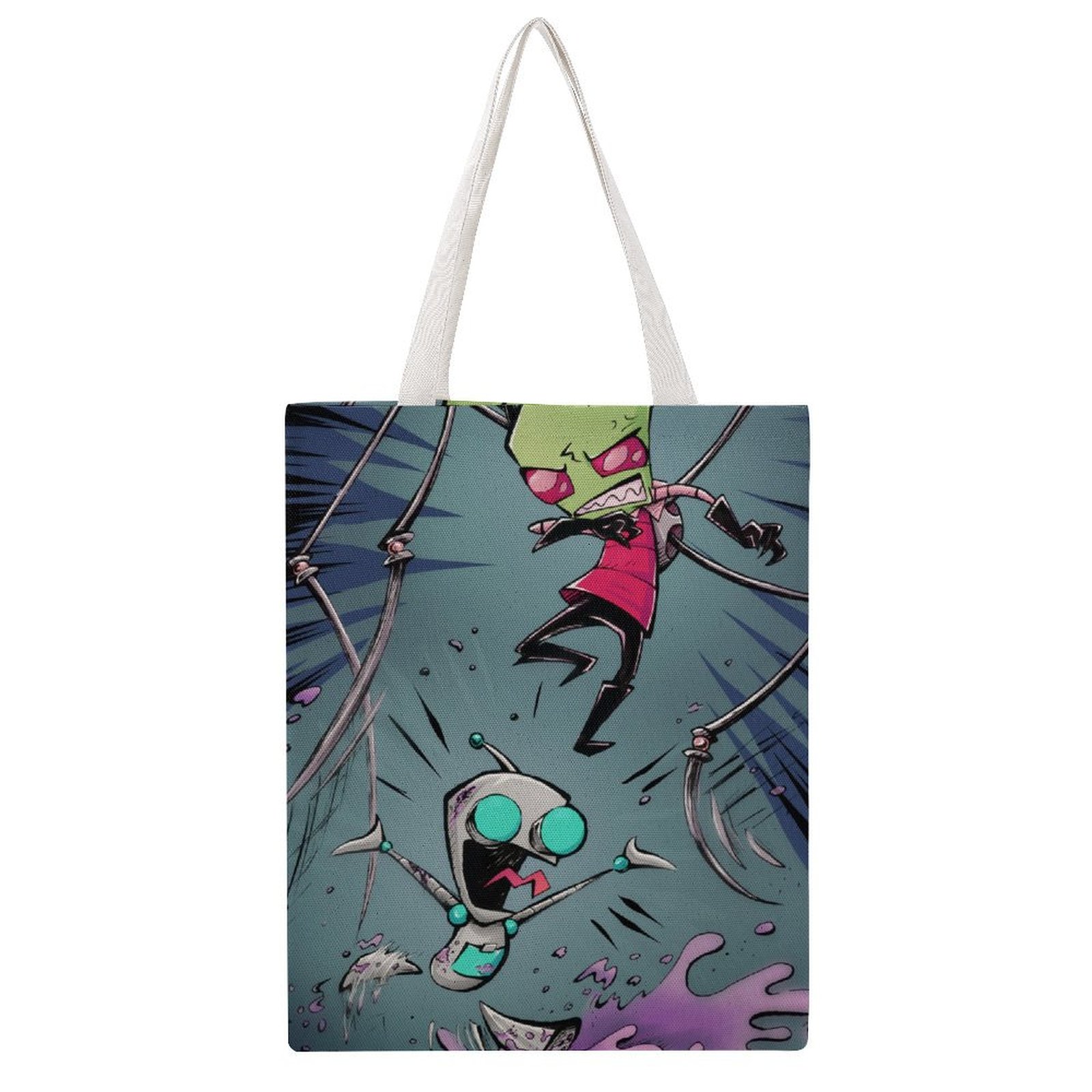 Invader Zim And Gir Canvas Tote Bag Personalized Gifts Shoulder Handbag ...