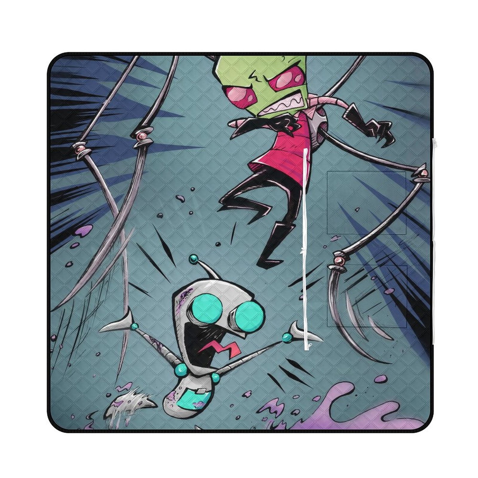 Invader Zim And Gir Picnic Mat Sandproof Waterproof Foldable Portable ...