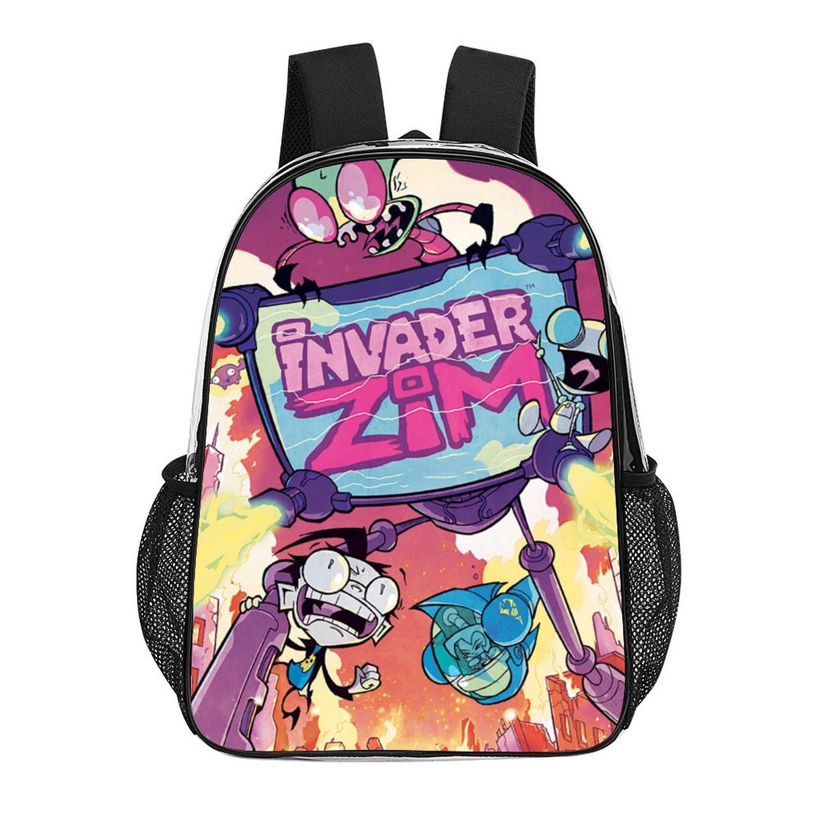 Invader Zim Animated Clear Backpack Transparent Bag 17 Inch Large Capacity Laptop Daypack Clear ...