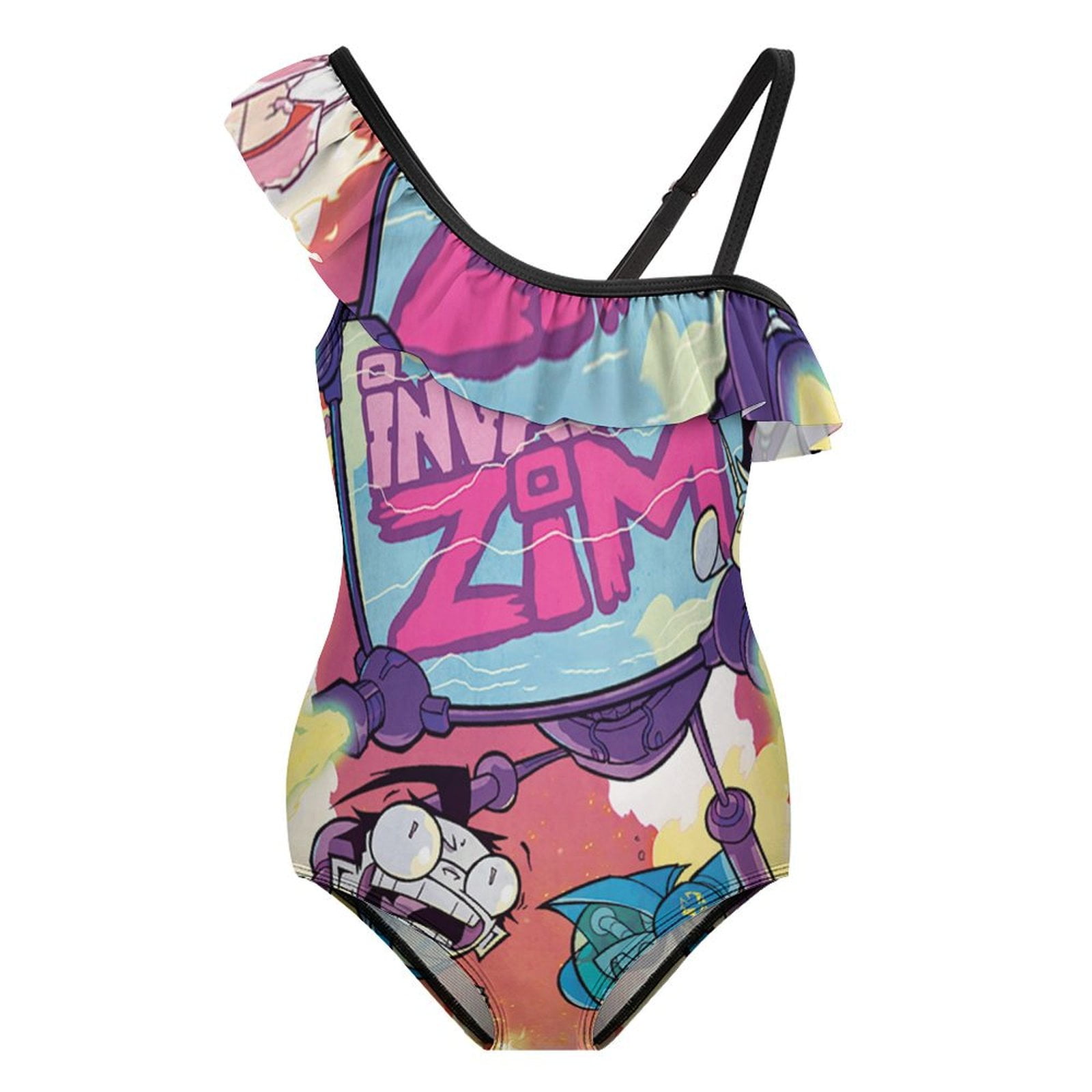 Invader Zim Animated One-Piece Swimsuit for Girls Adjustable One ...