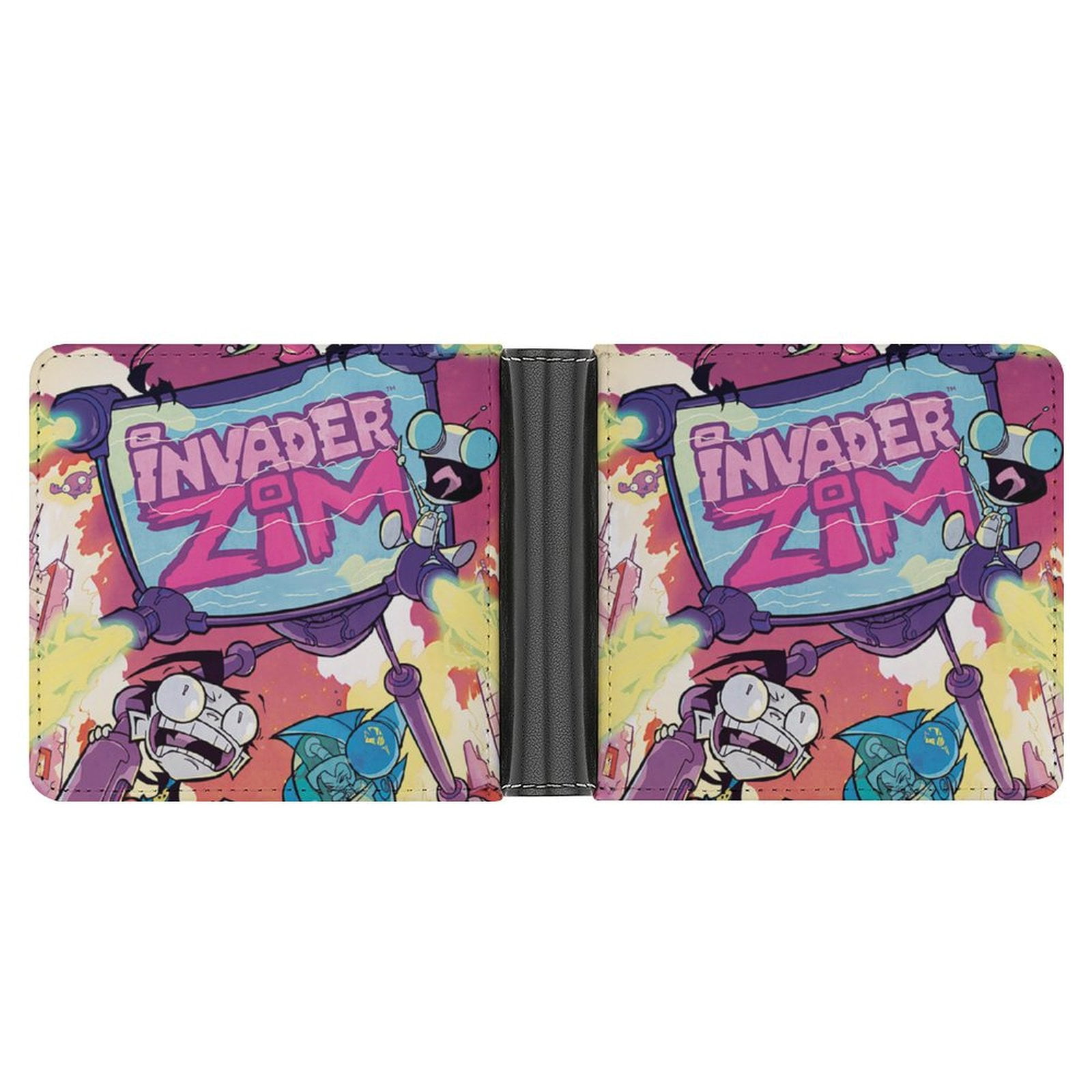 Invader Zim Animated PU Leather Bifold Wallet Money Organizers Gift ...