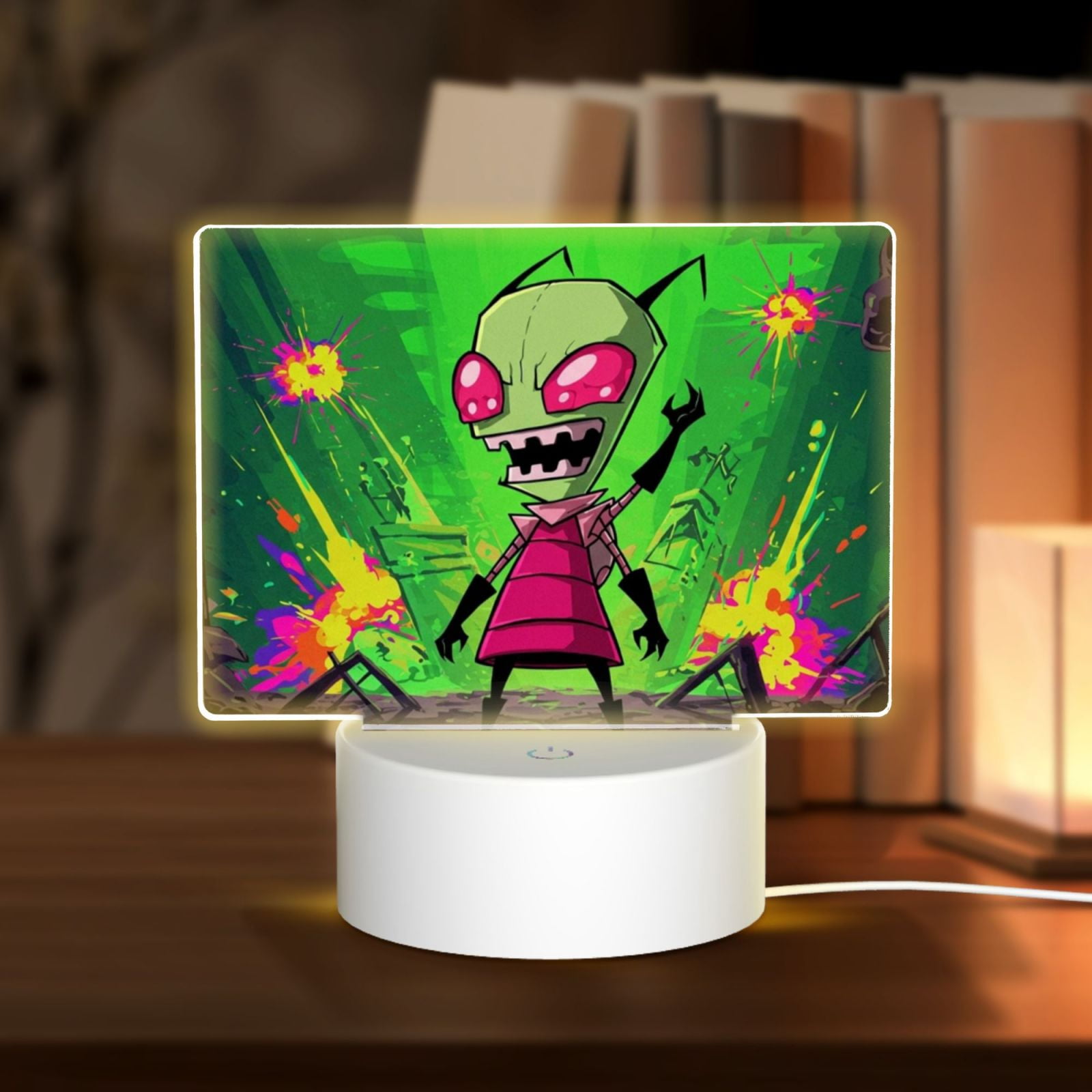 Invader Zim Animation Acrylic Night Light Adjustable 3 Light Modes USB ...