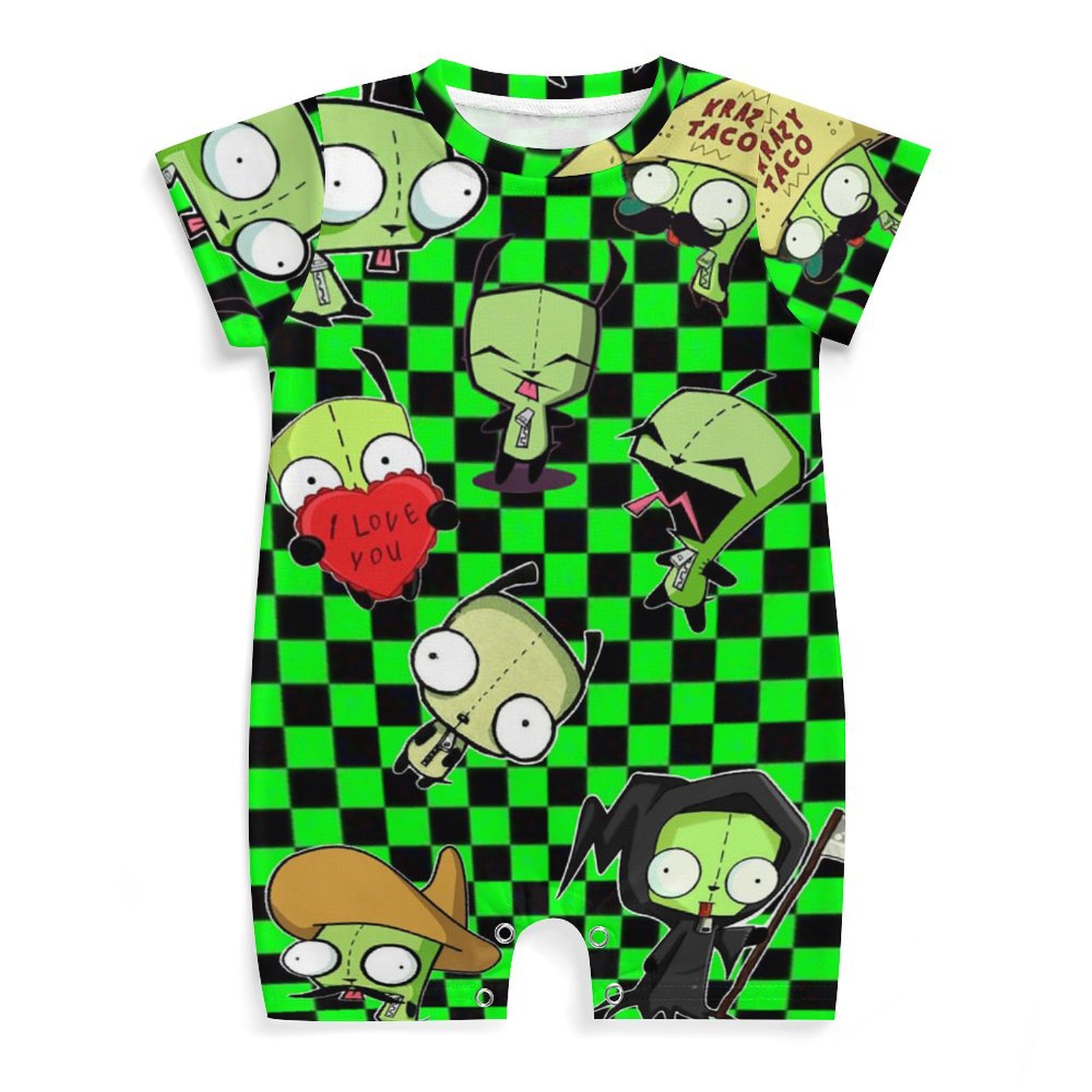 Invader Zim Baby Boy Girl Romper Short Sleeve Cotton Bodysuit Outfits ...