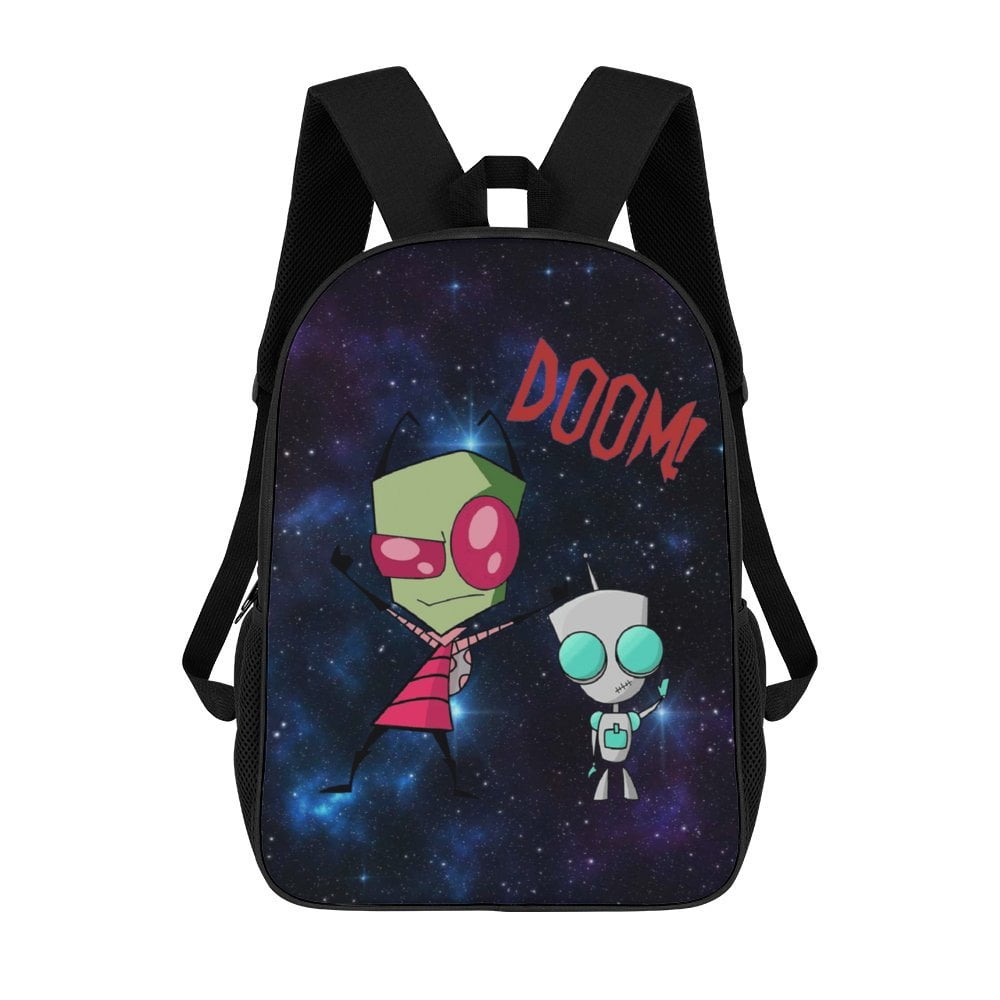 Invader Zim Backpack 17 Inch Shoulder Bag Sturdy Laptop Backpack ...