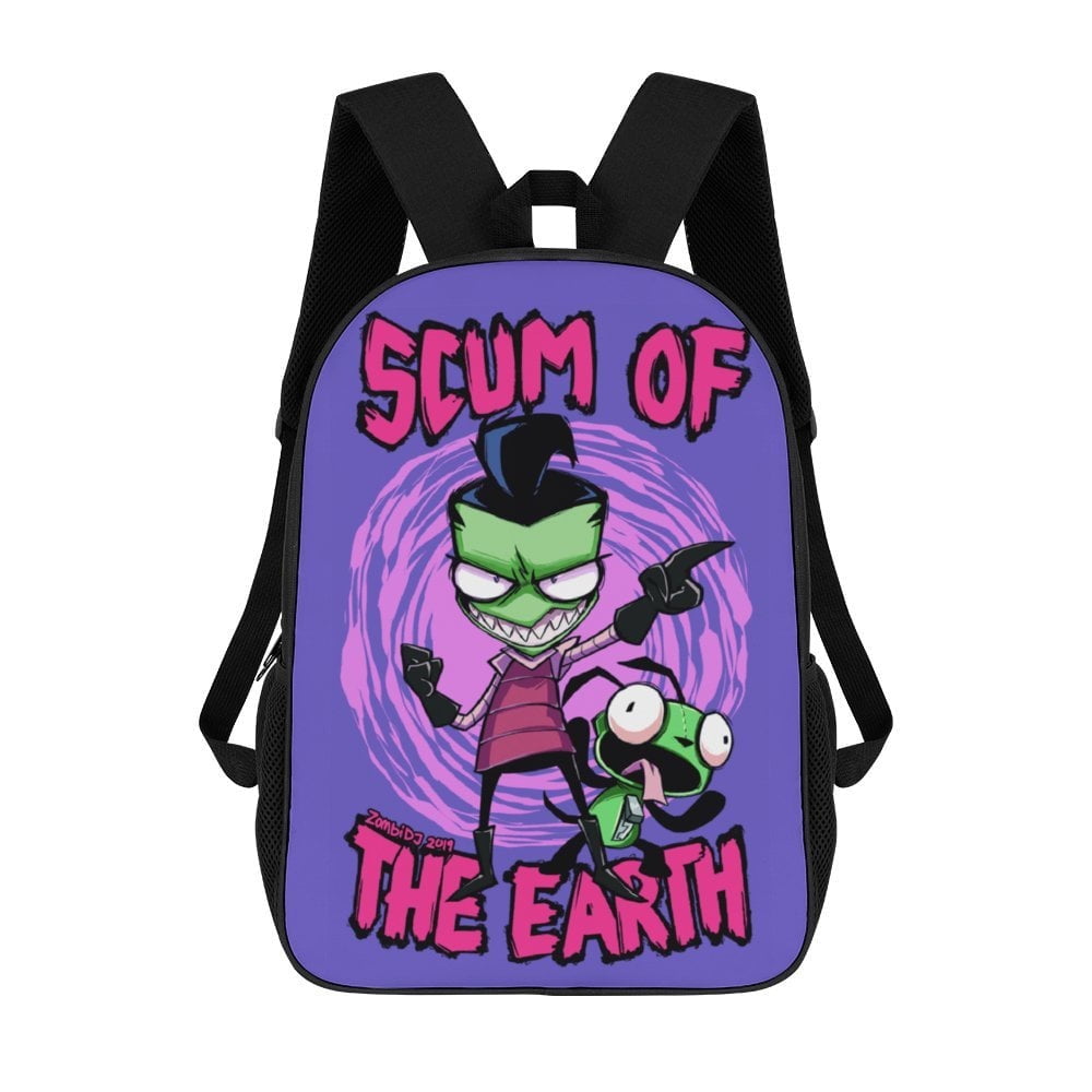 Invader Zim Backpack 17 Inch Shoulder Bag Sturdy Laptop Backpack ...