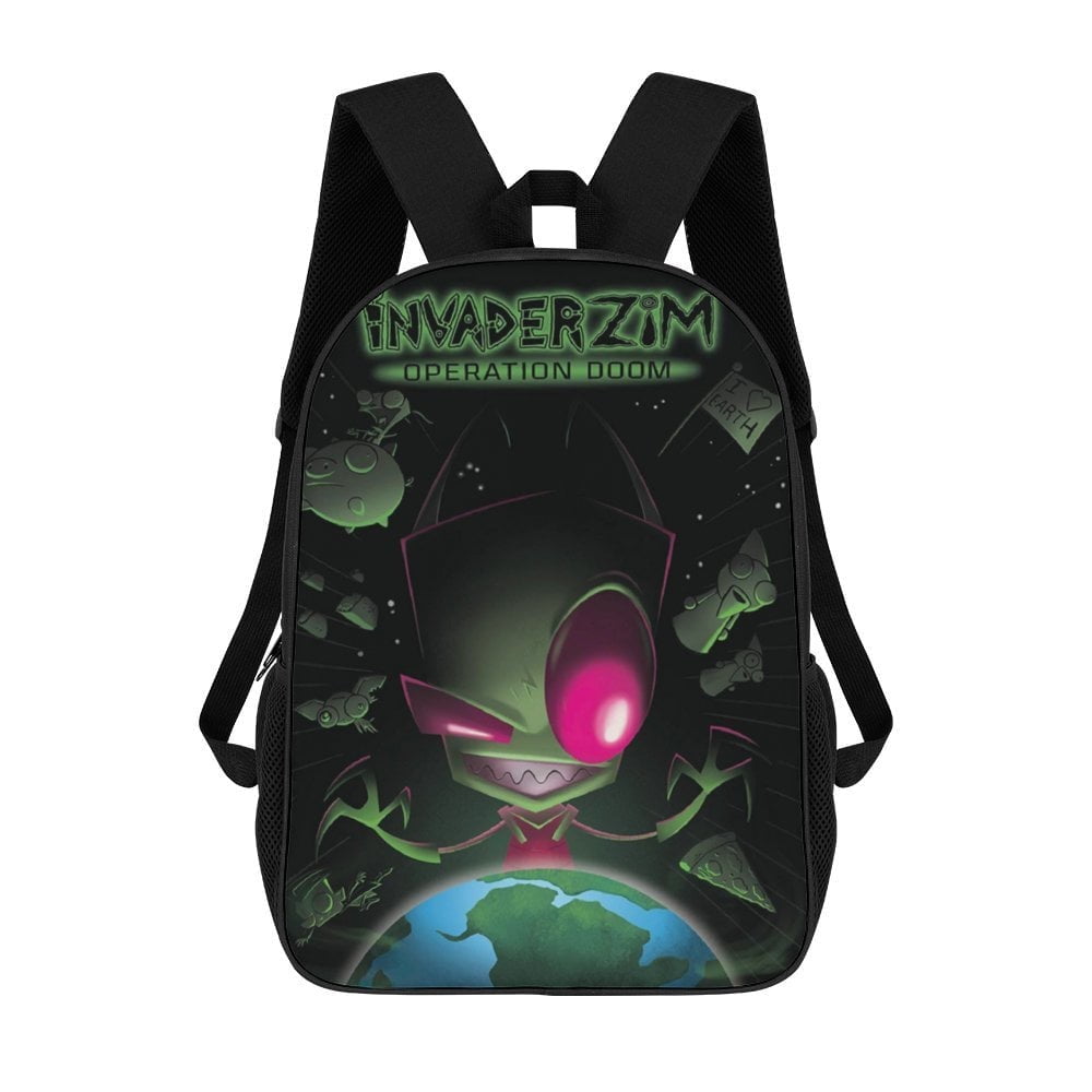 Invader Zim Backpack 17 Inch Shoulder Bag Sturdy Laptop Backpack ...