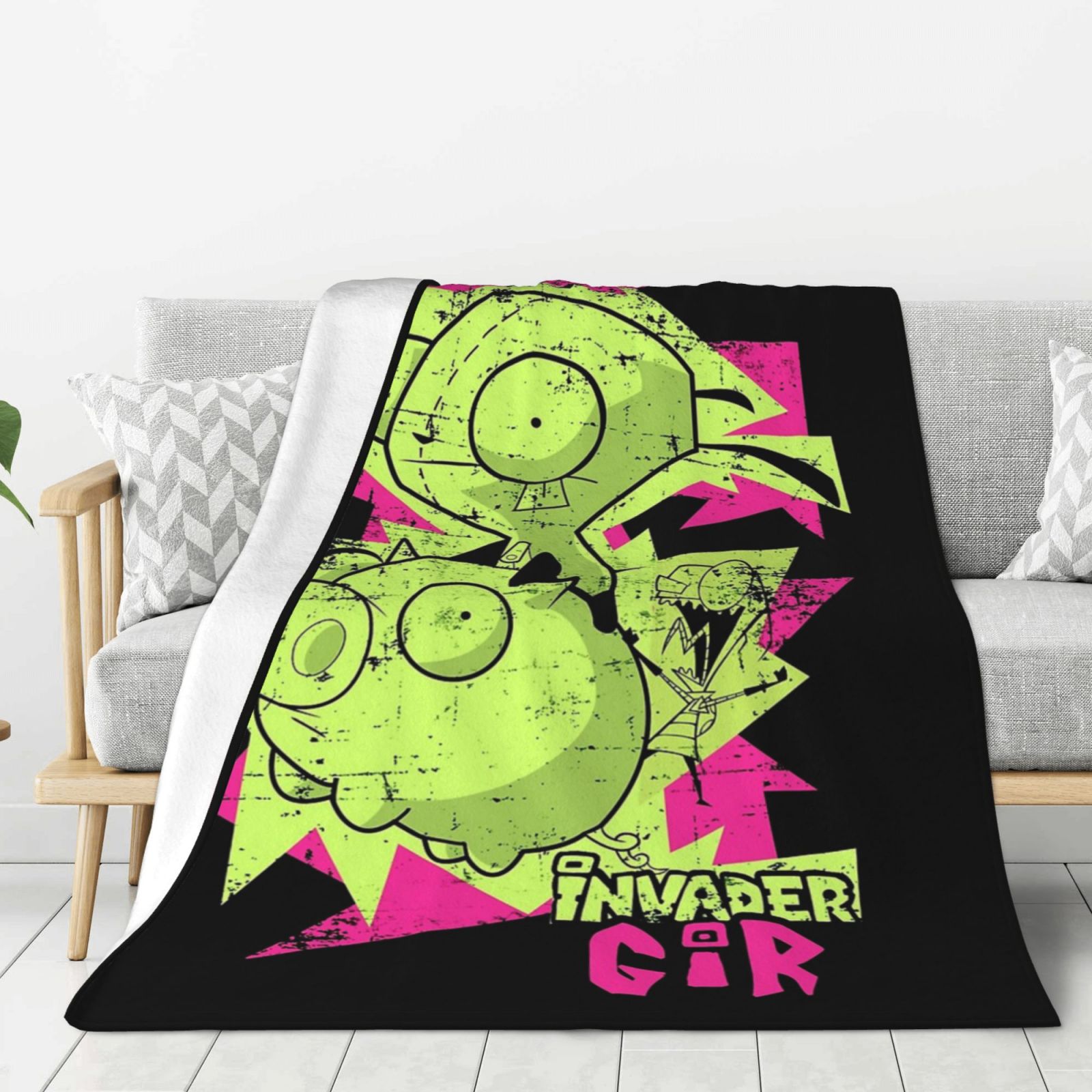 Invader Zim Bed Blanket Thick Plush Flannel Blanket Warm Fuzzy Throw ...