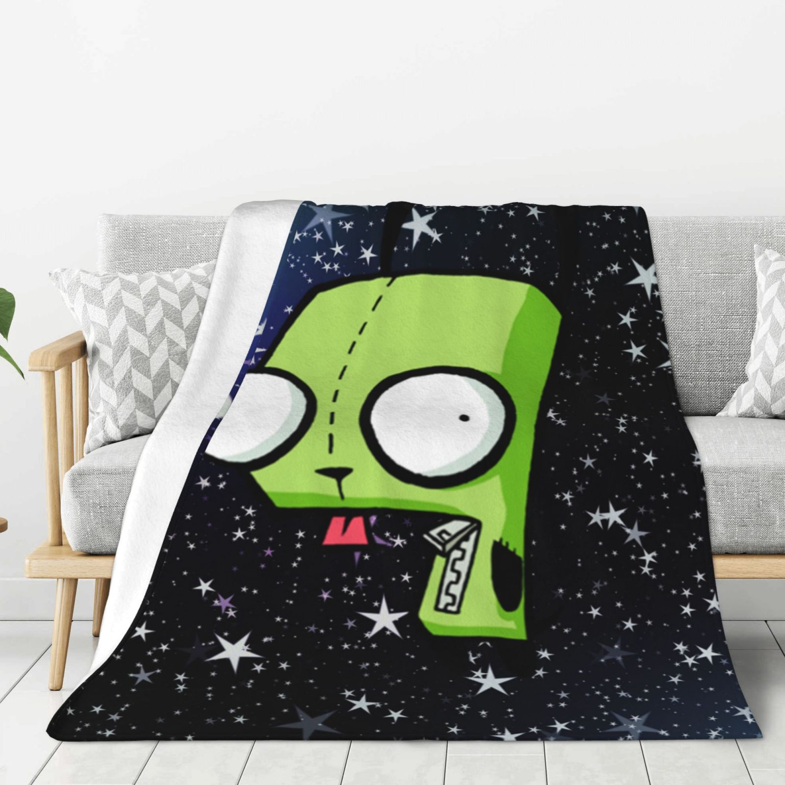 Invader Zim Bed Blanket Thick Plush Flannel Blanket Warm Fuzzy Throw ...