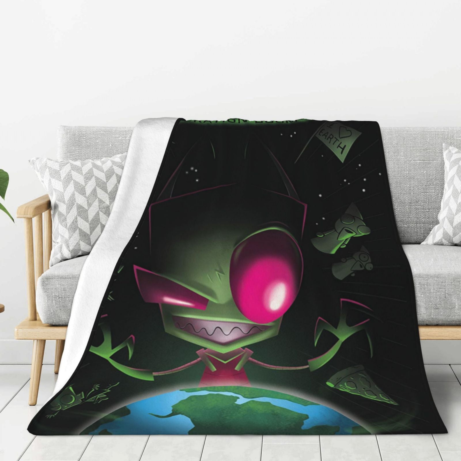 Invader Zim Bed Blanket Thick Plush Flannel Blanket Warm Fuzzy Throw ...