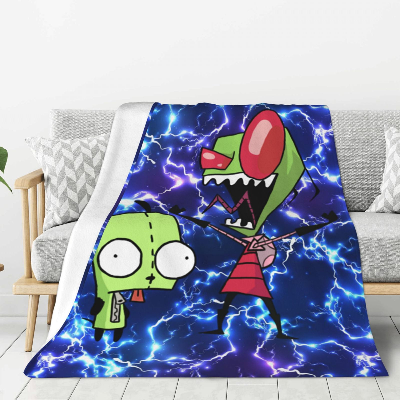 Invader Zim Bed Blanket Thick Plush Flannel Blanket Warm Fuzzy Throw ...