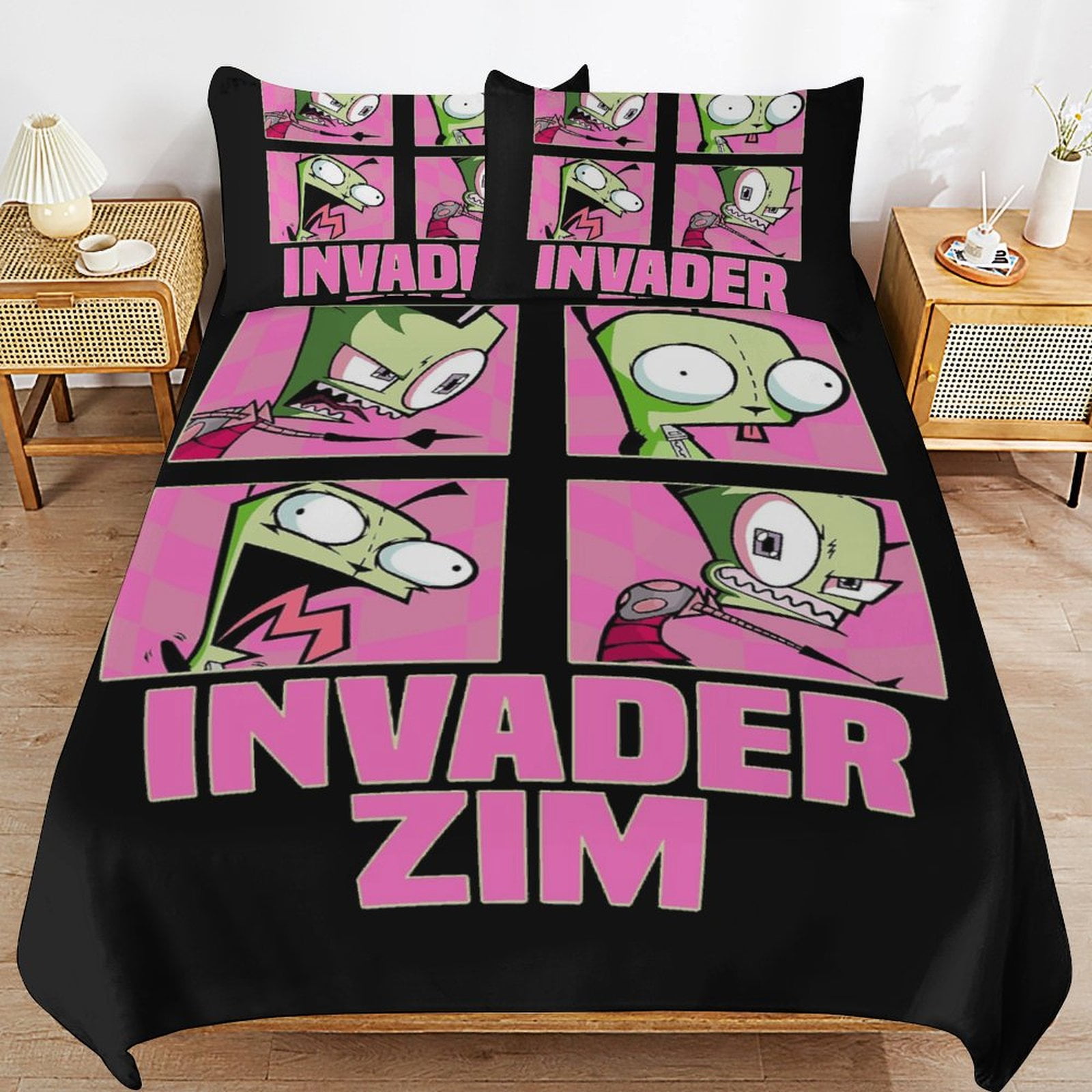 Invader Zim Bed Duvet Cover Microfiber Bedding Sets 3D Printed ...