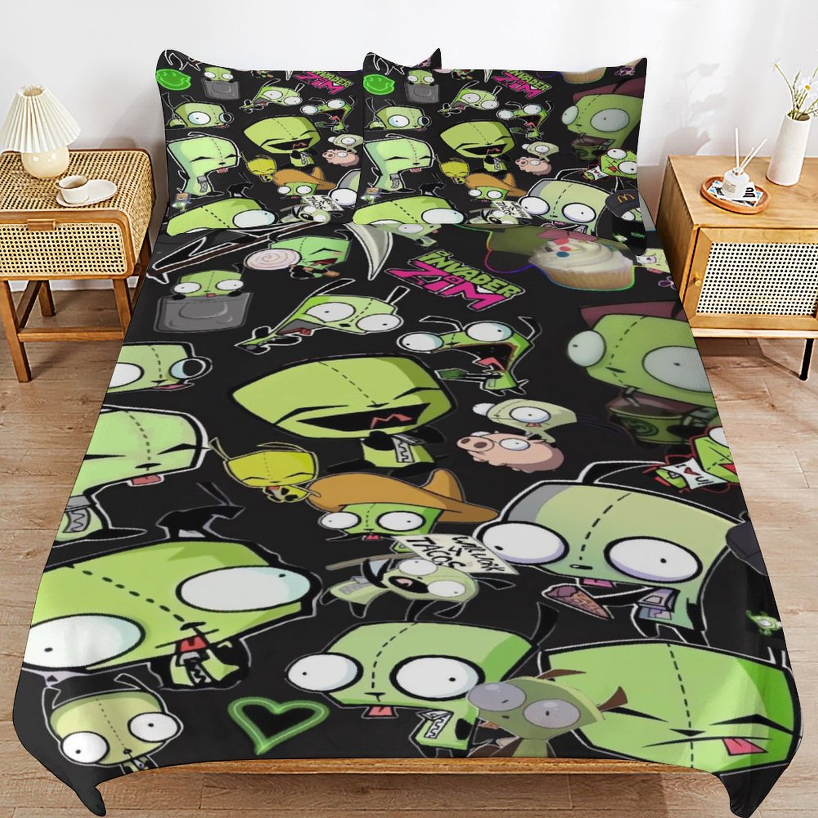 Invader Zim Bed Duvet Cover Microfiber Bedding Sets 3D Printed ...