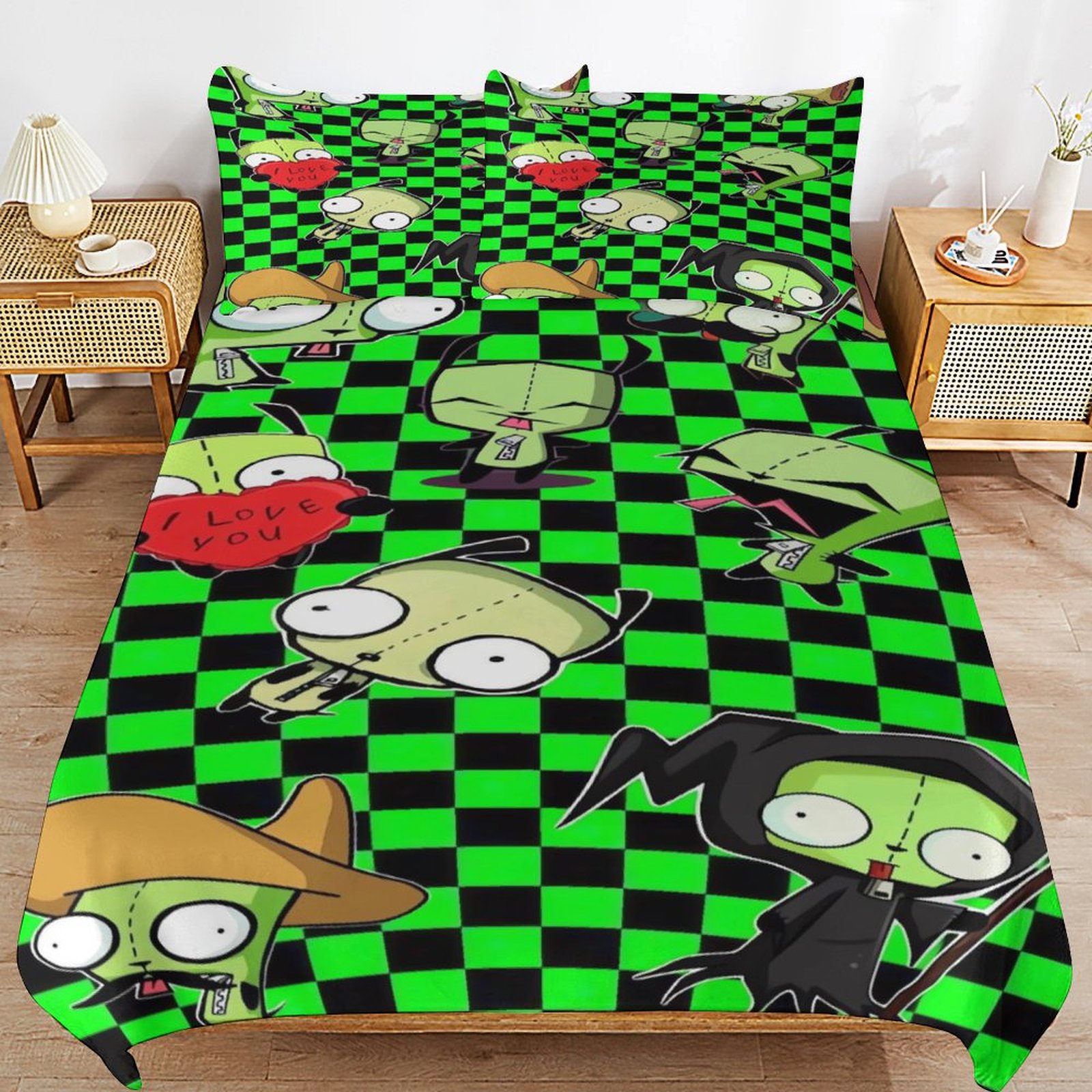Invader Zim Bed Duvet Cover Microfiber Bedding Sets 3D Printed ...