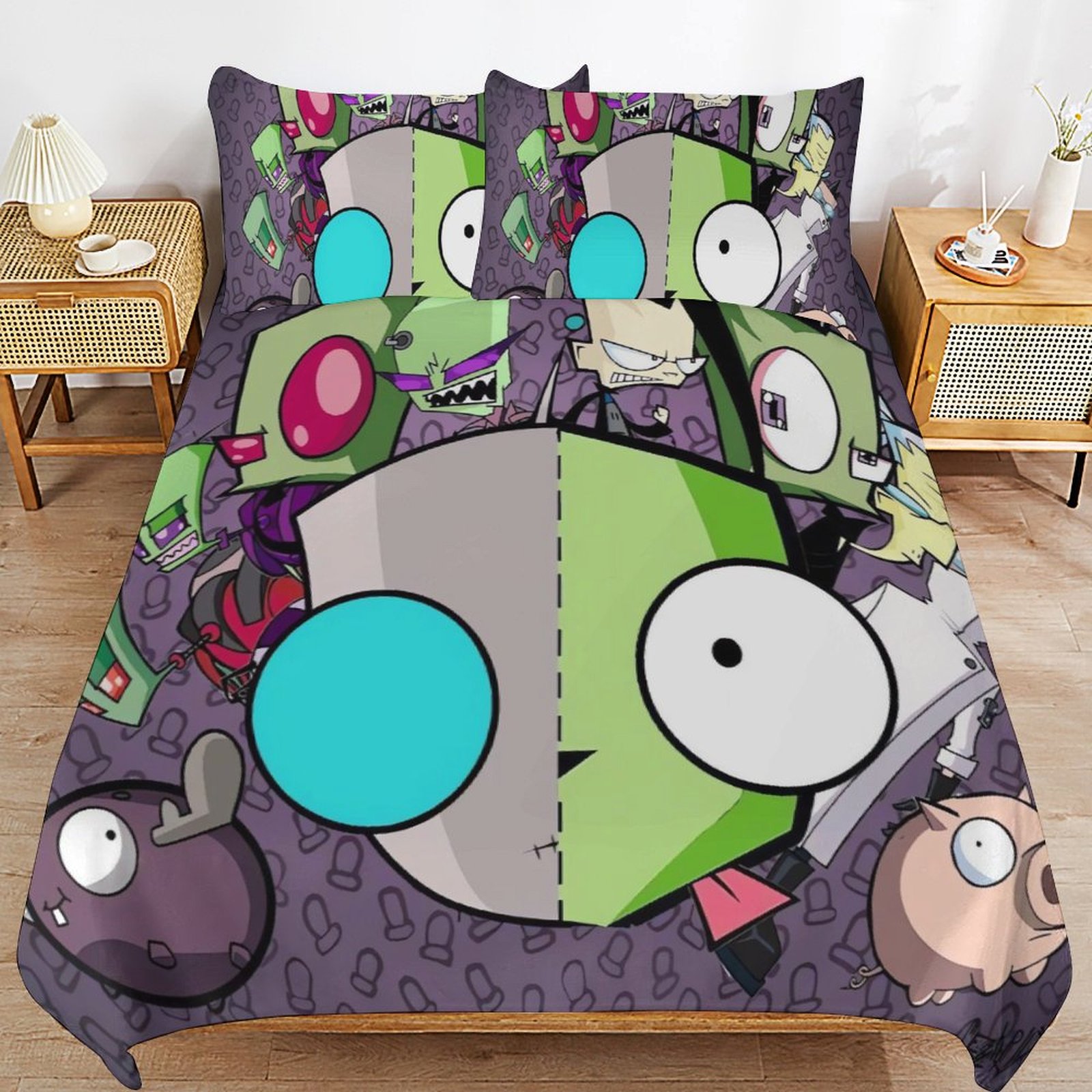 Invader Zim Bed Duvet Cover Microfiber Bedding Sets 3D Printed ...