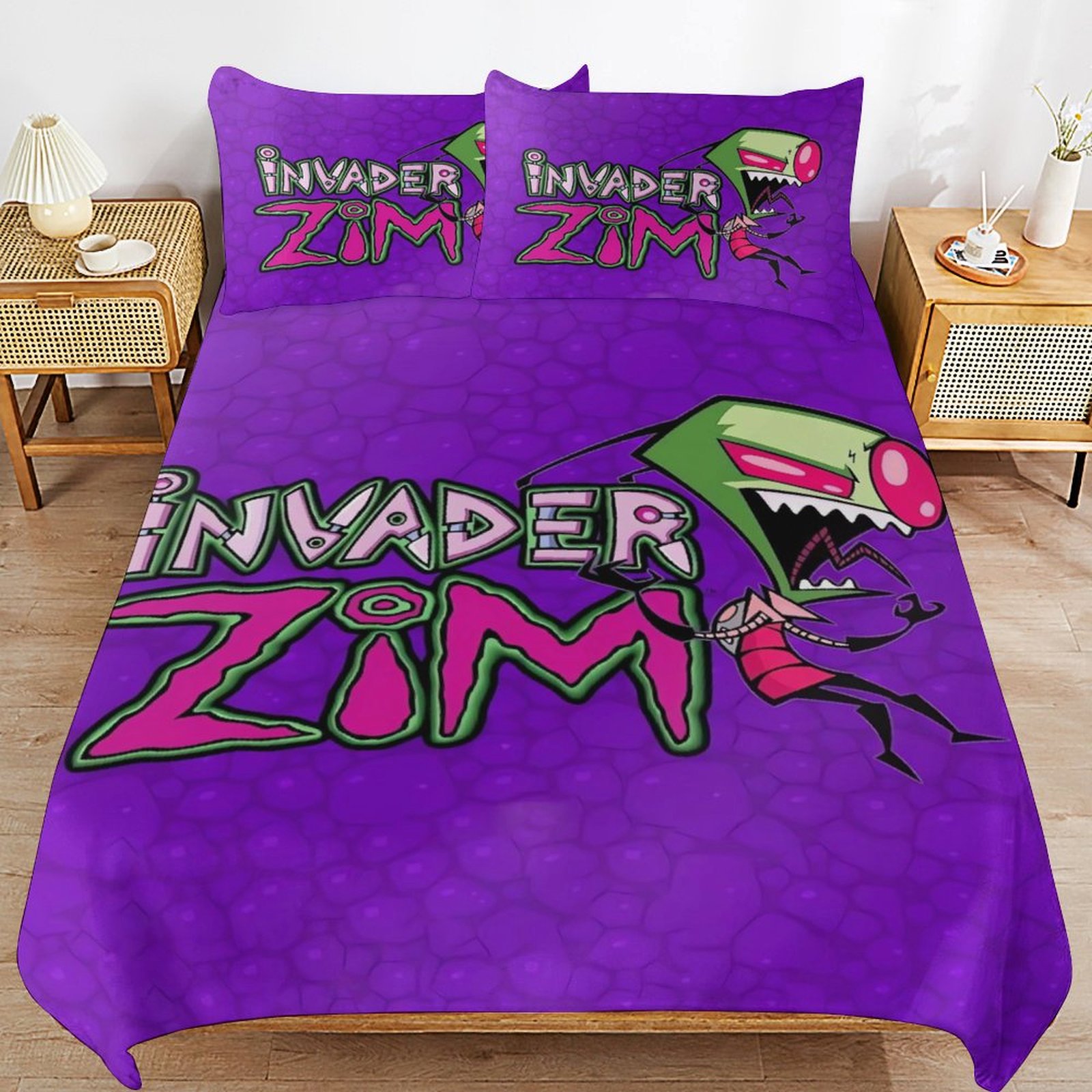 Invader Zim Bed Duvet Cover Microfiber Bedding Sets 3D Printed ...