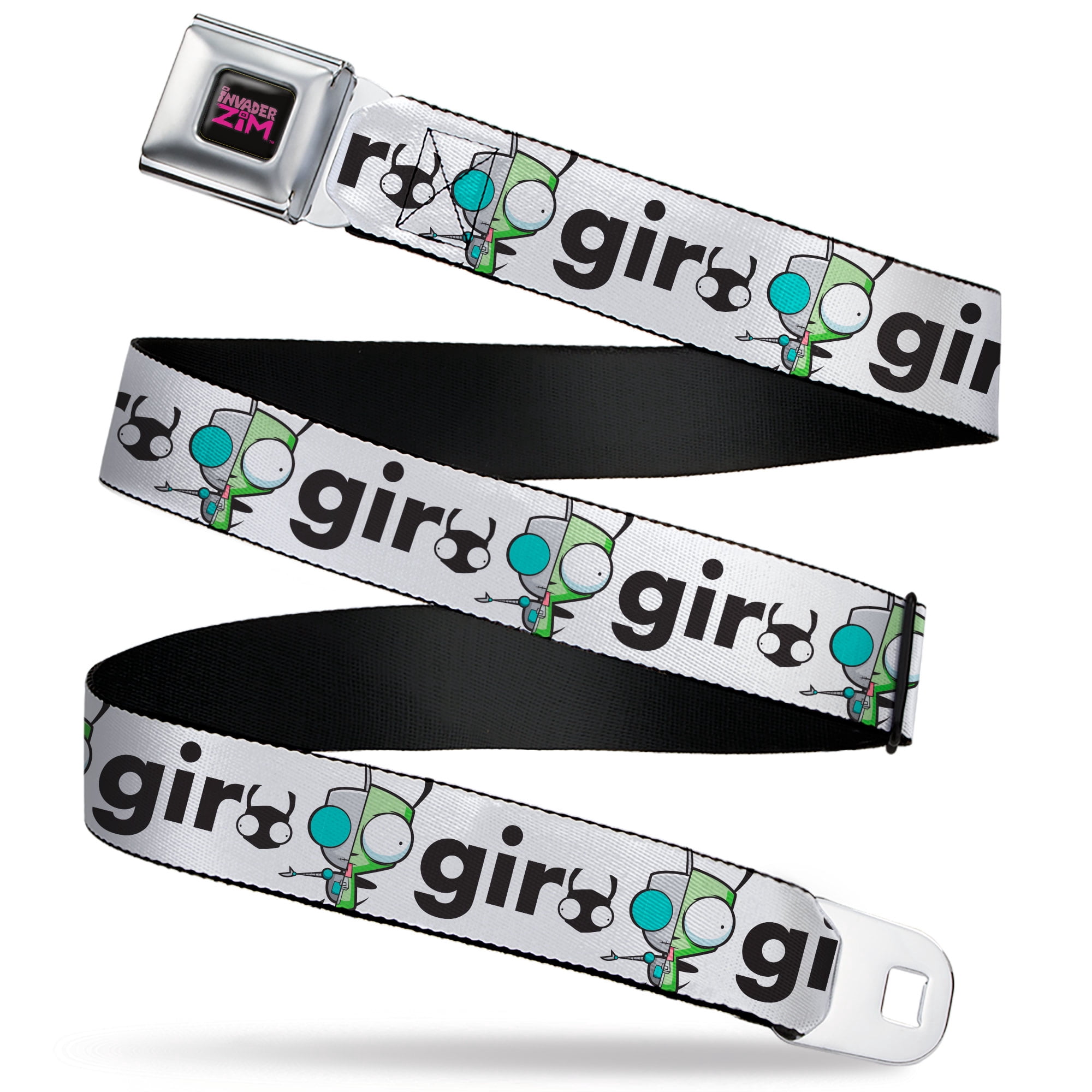 Invader Zim Belt, Seatbelt Buckle Belt, Invader Zim and GIR Split Pose ...