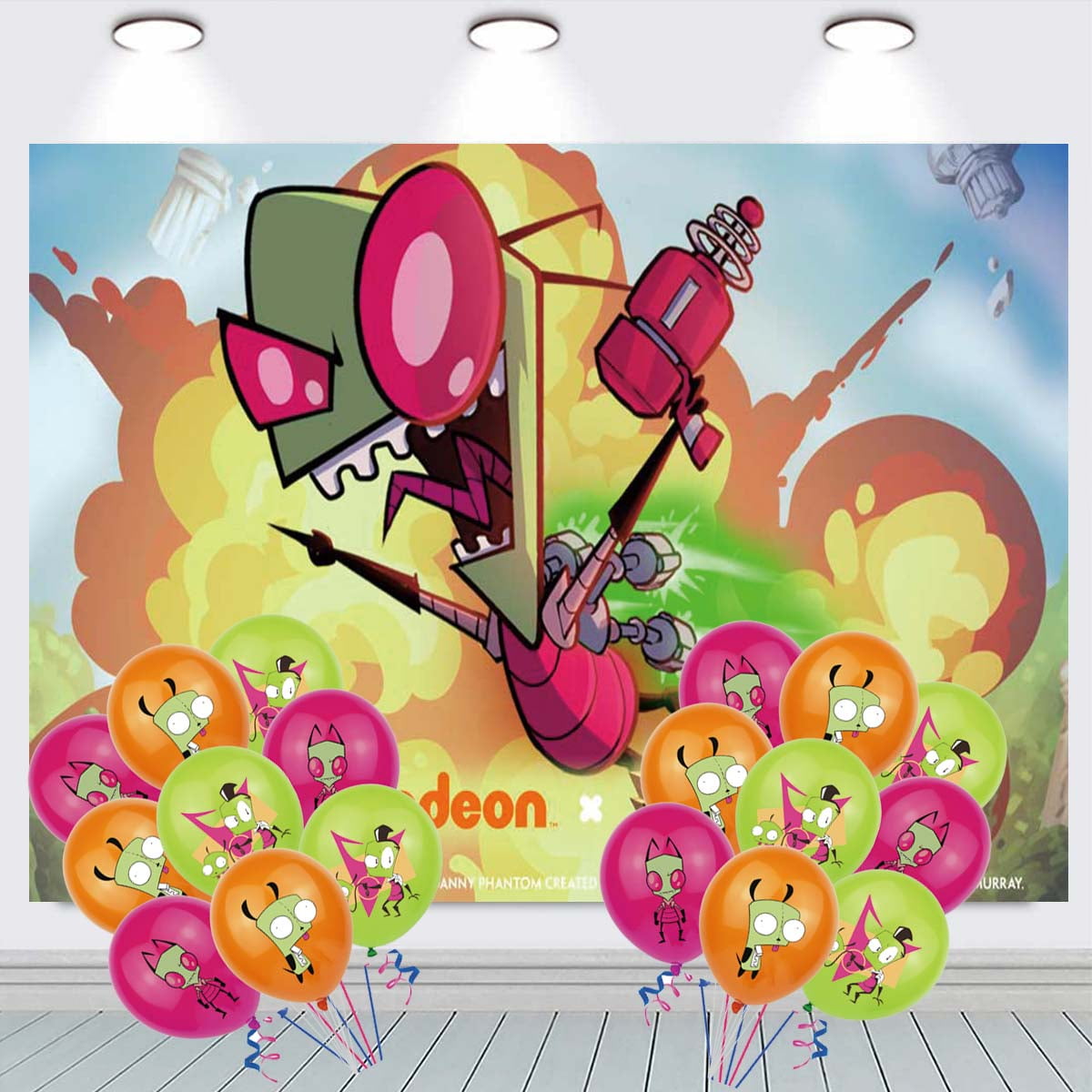 Invader Zim Birthday Balloons Party Supplies Banner Backdrop Background ...
