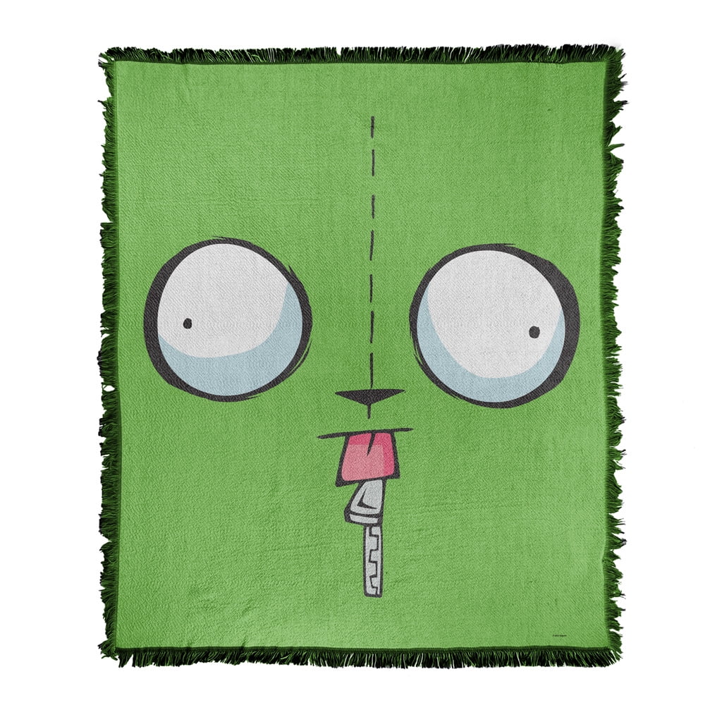 Invader Zim Blanket, 50"x60" Invader Zim Gir Face Woven Tapestry Cotton ...