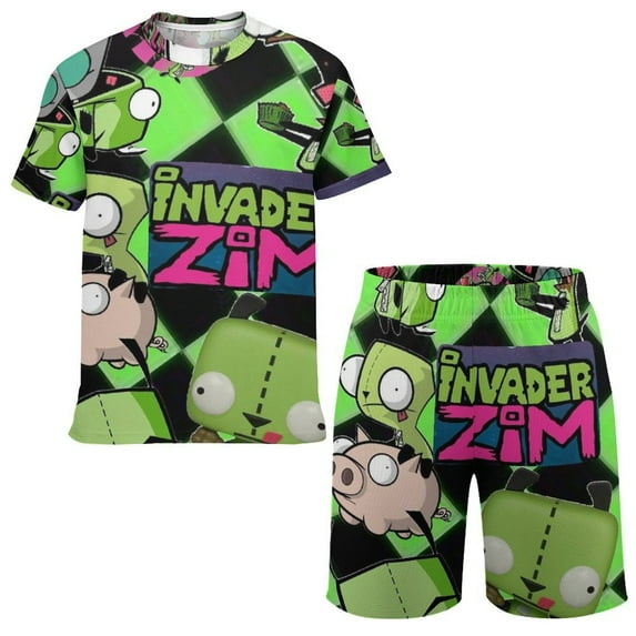Invader Zim Boys Short Sleeve Mesh T-Shirt And Shorts Outfit Set Summer ...