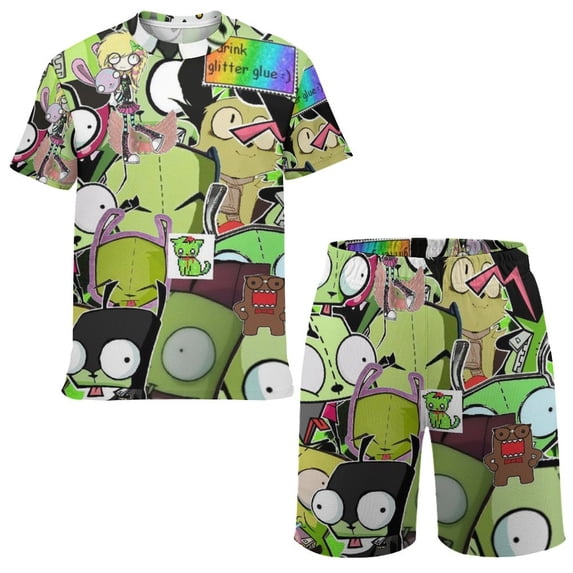 Invader Zim Boys Short Sleeve Mesh T-Shirt And Shorts Outfit Set Summer ...