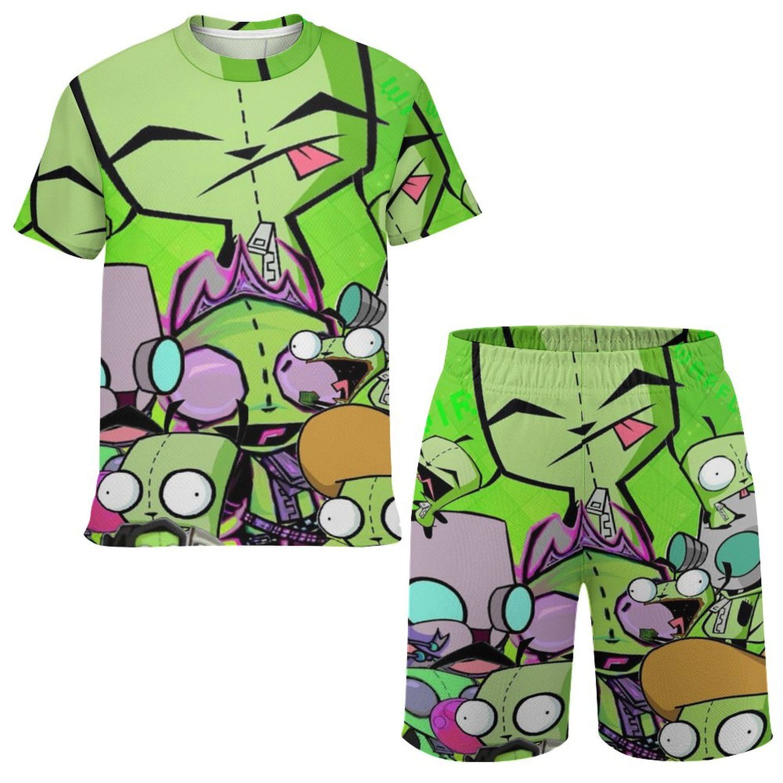 Invader Zim Boys Short Sleeve Mesh T-Shirt And Shorts Outfit Set Summer ...