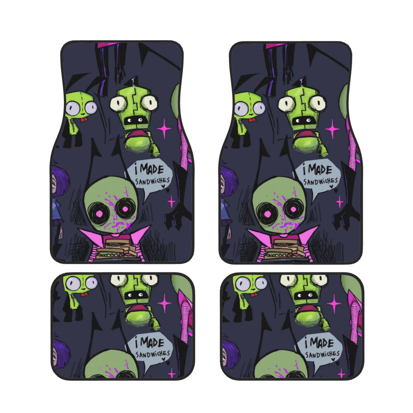 Invader Zim Car Floor Mats 4-Piece Full Set Front Rear Auto Foot Mats ...