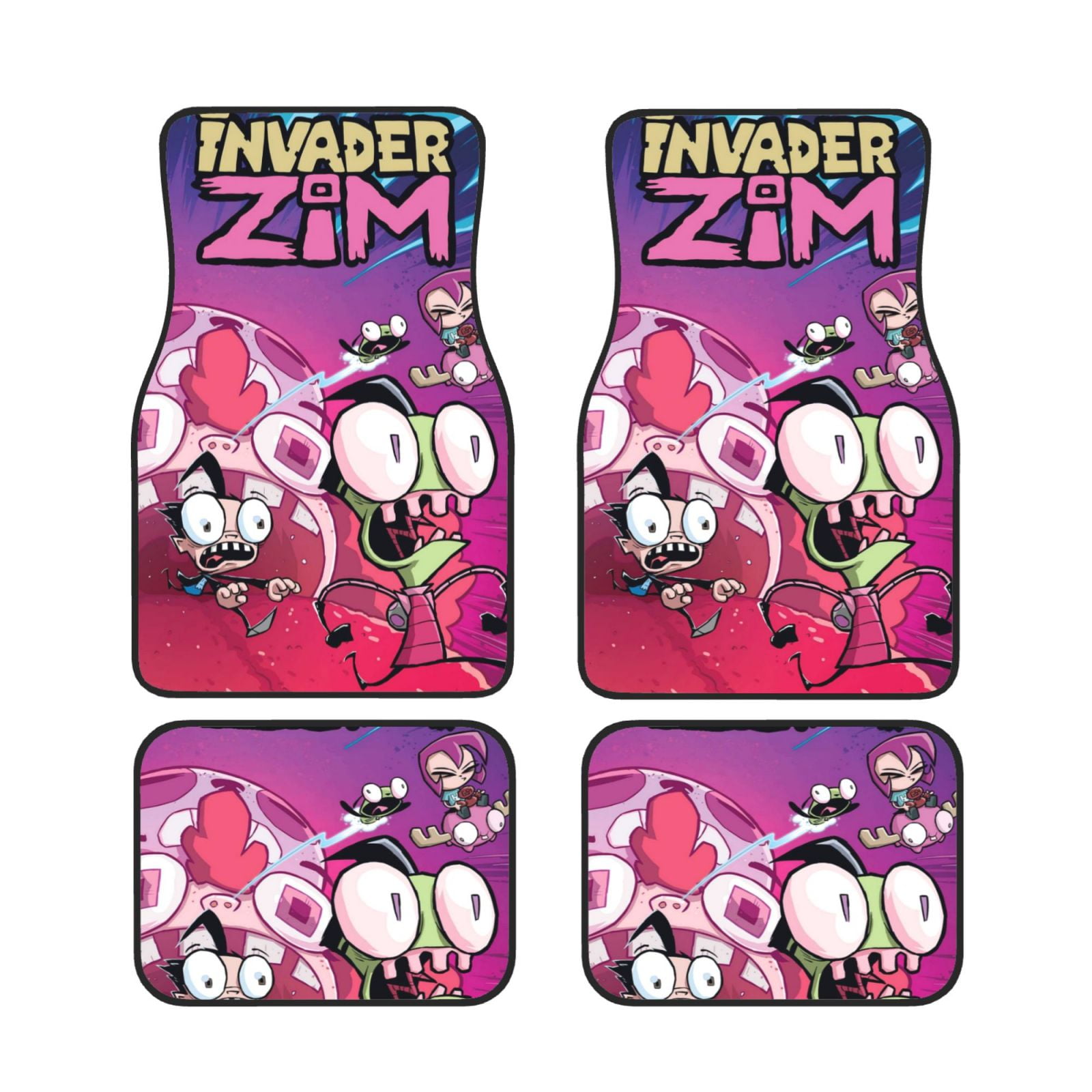 Invader Zim Car Floor Mats 4-Piece Full Set Front Rear Auto Foot Mats ...