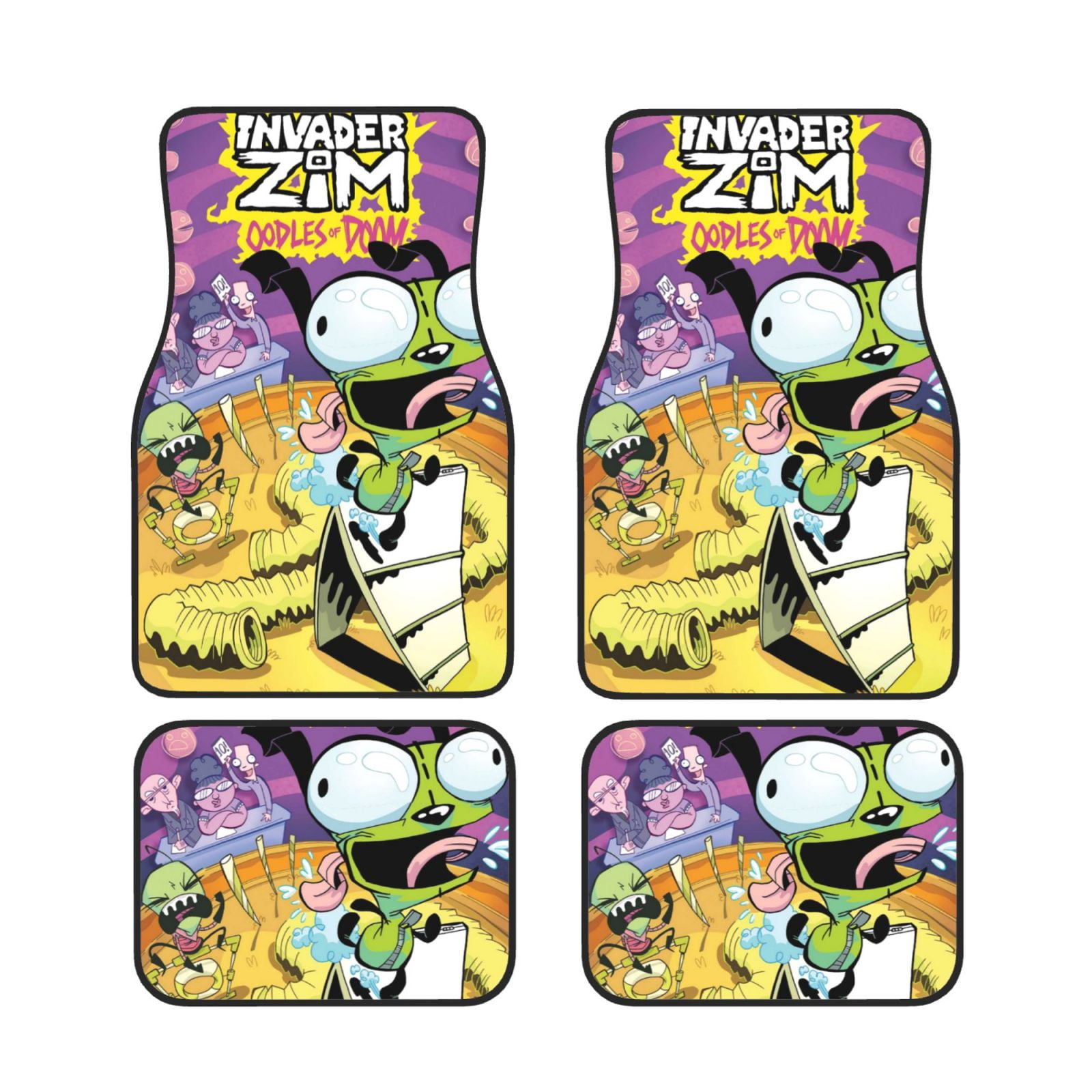 Invader Zim Car Floor Mats 4-Piece Full Set Front Rear Auto Foot Mats ...