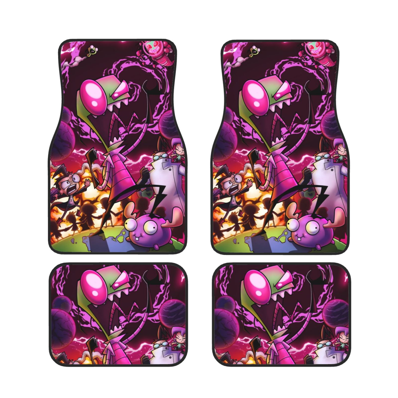 Invader Zim Car Floor Mats 4-Piece Full Set Front Rear Auto Foot Mats ...