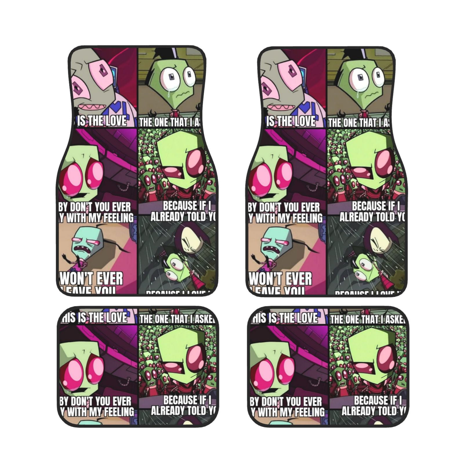 Invader Zim Car Floor Mats 4-Piece Full Set Front Rear Auto Foot Mats ...