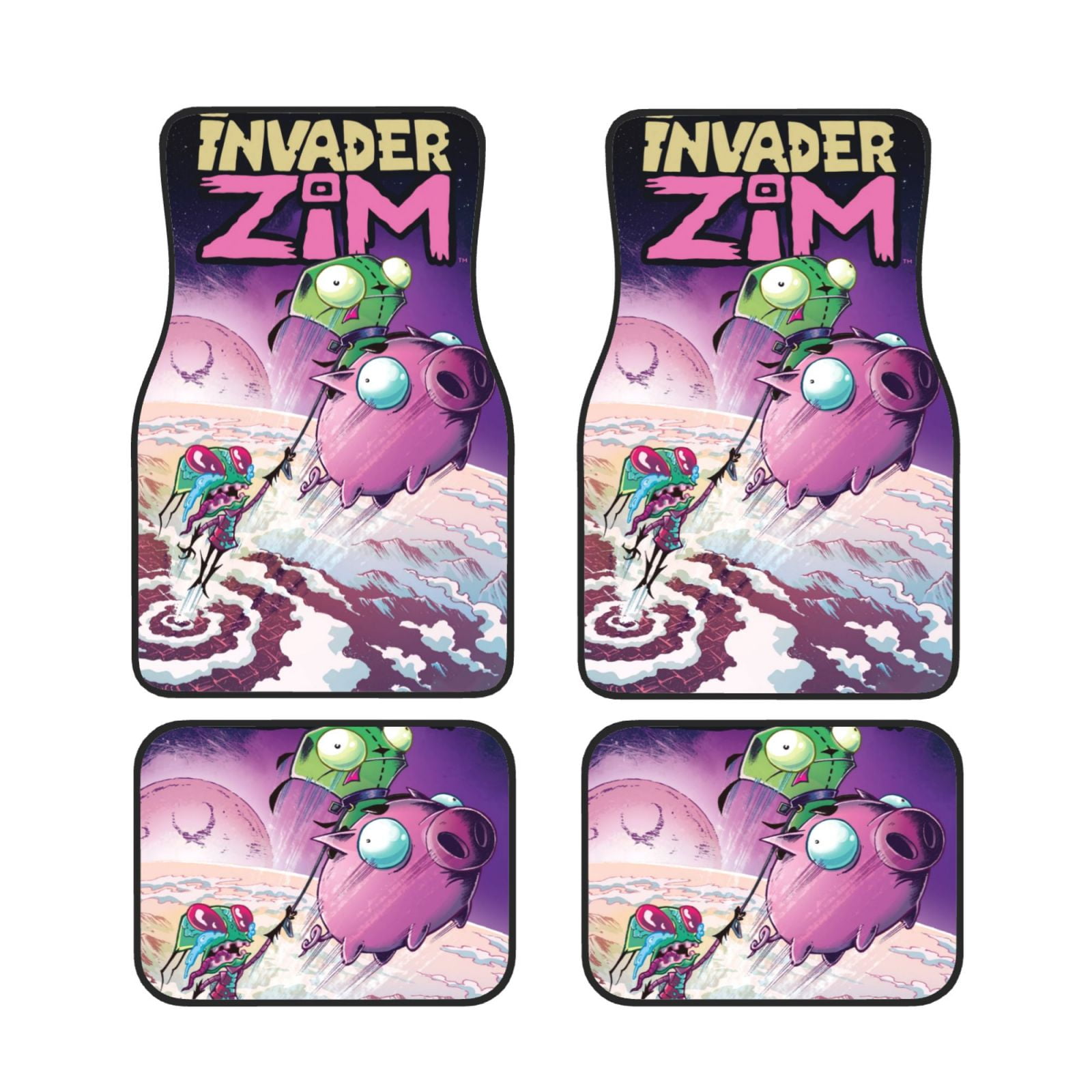 Invader Zim Car Floor Mats 4-Piece Full Set Front Rear Auto Foot Mats ...