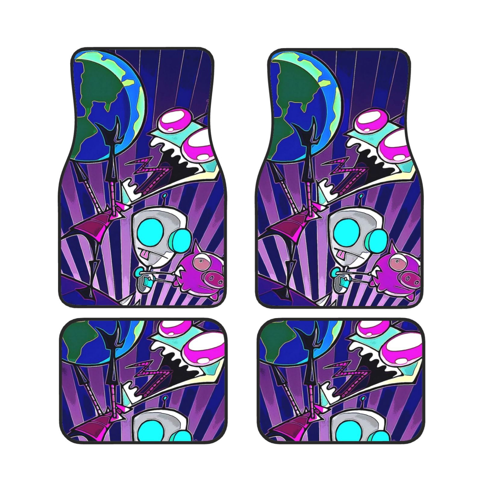 Invader Zim Car Floor Mats 4-Piece Full Set Front Rear Auto Foot Mats ...