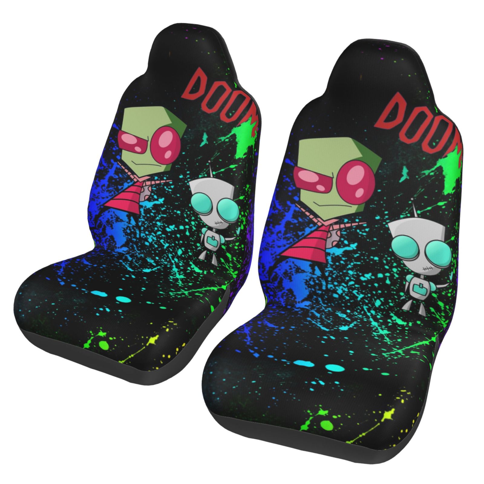 Invader Zim Car Seat Covers 2 Pcs Seat Protector Cover Universal Front ...