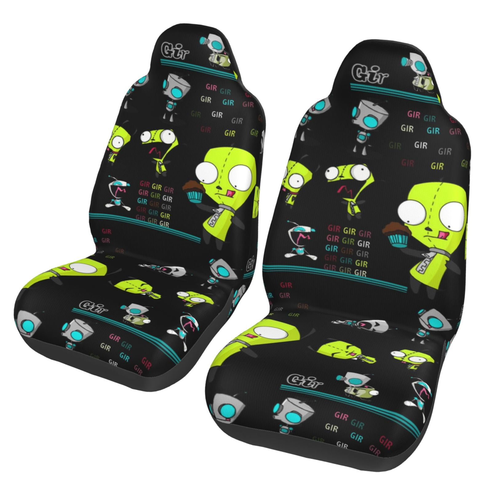 Invader Zim Car Seat Covers 2 Pcs Seat Protector Cover Universal Front ...