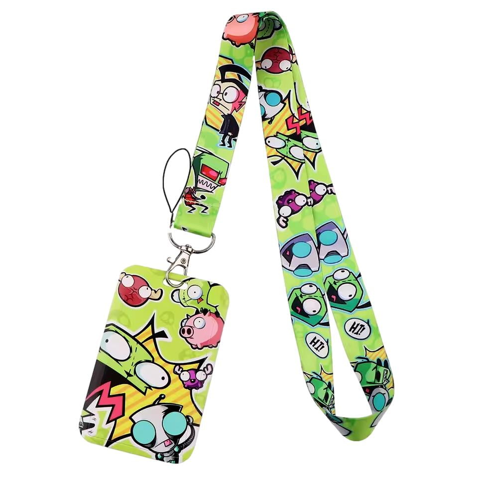 Invader Zim Cartoon Characters with ID Holder Lanyard Keychain ...