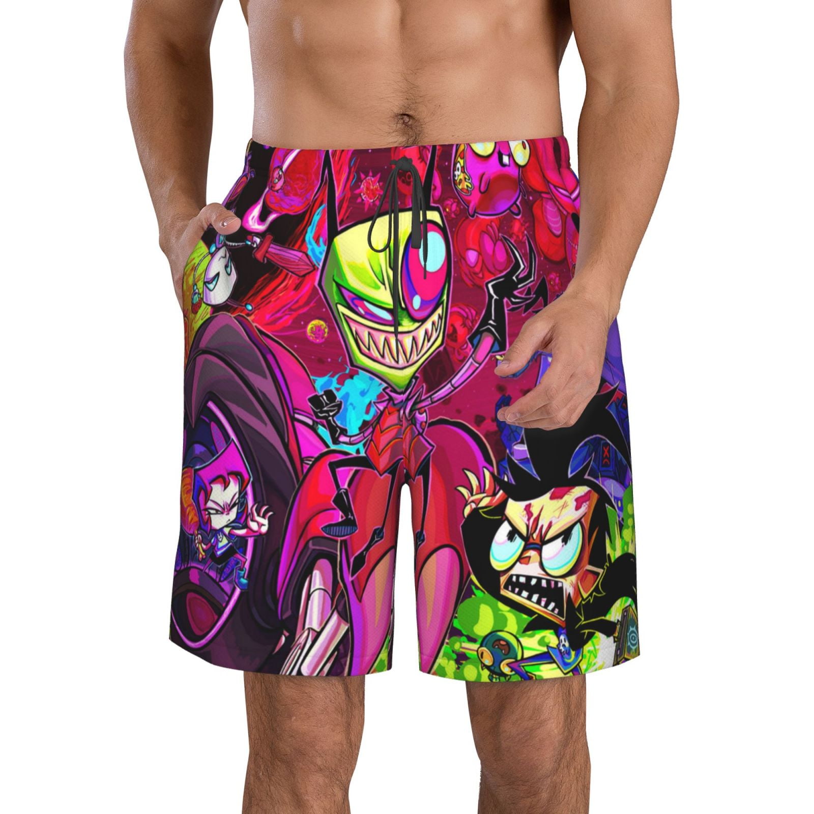Invader Zim Cartoon Men's Beach Shorts Swim Trunks Casual Quick Dry ...