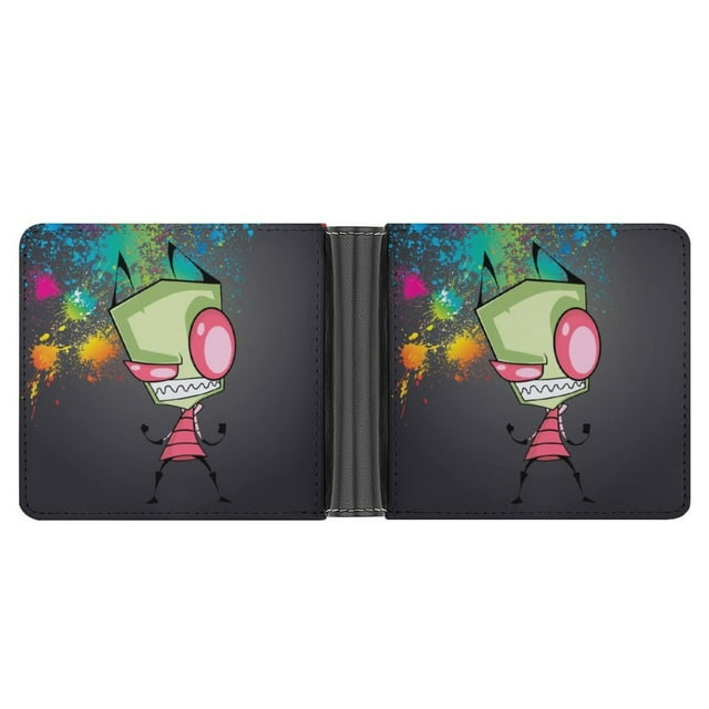 Invader Zim Cartoon PU Leather Bifold Wallet Money Organizers Gift With ...