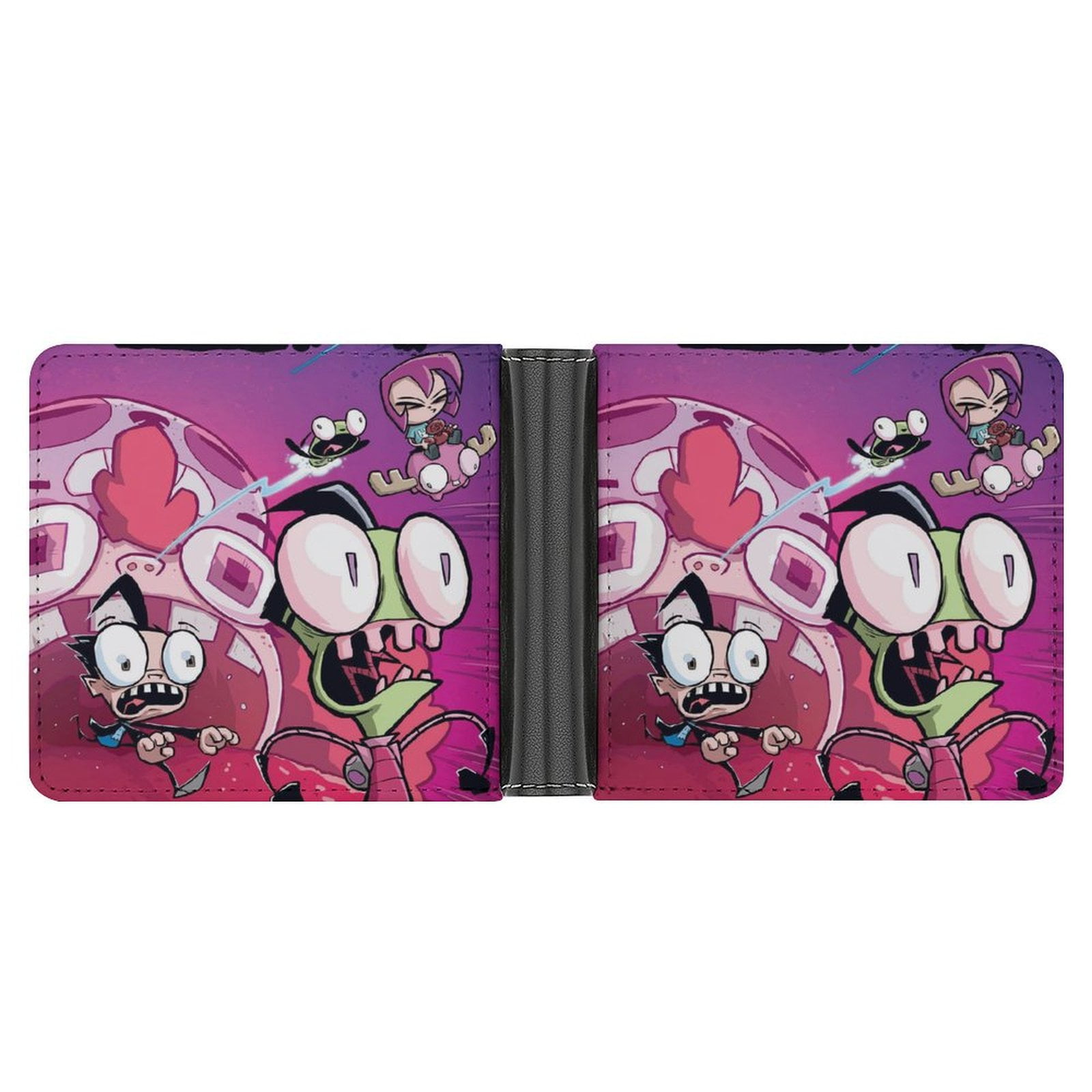 Invader Zim Cartoon PU Leather Bifold Wallet Money Organizers Gift With ...
