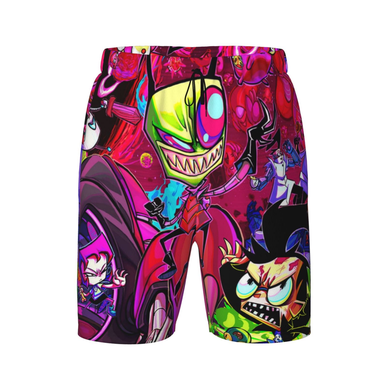 Invader Zim Cartoon Teen Swim Trunks Summer Beach Board Shorts Double ...