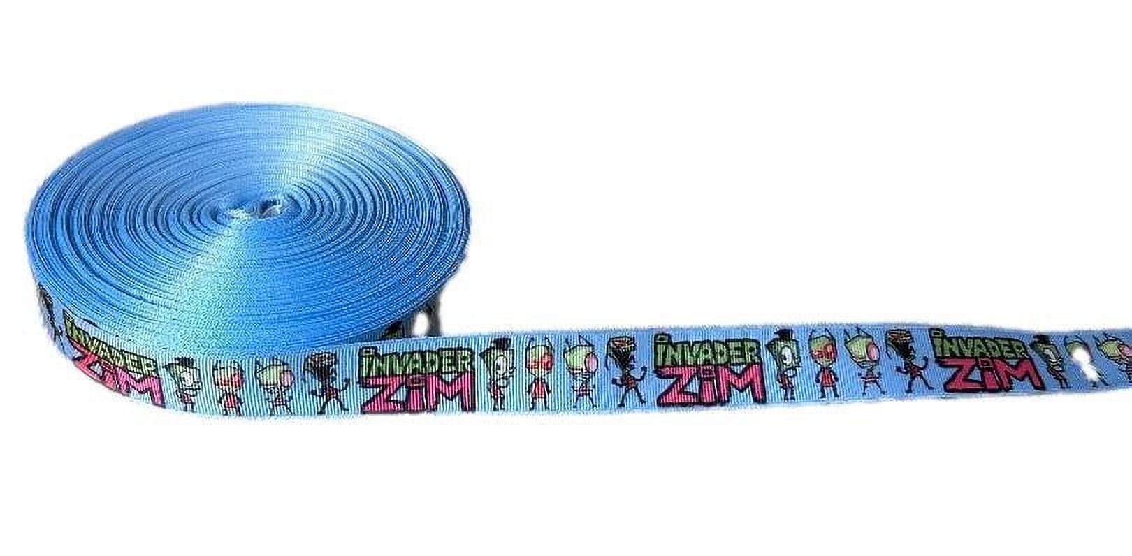 Invader Zim Cartoon Themed Blue Border 1" Wide 3 Yards Repeat Ribbon ...