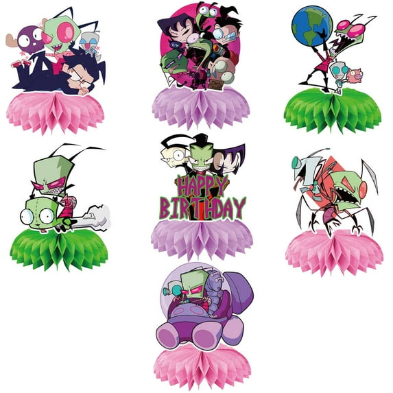 Invader Zim Centerpieces Honeycomb Table Toppers Decorations for Photo ...