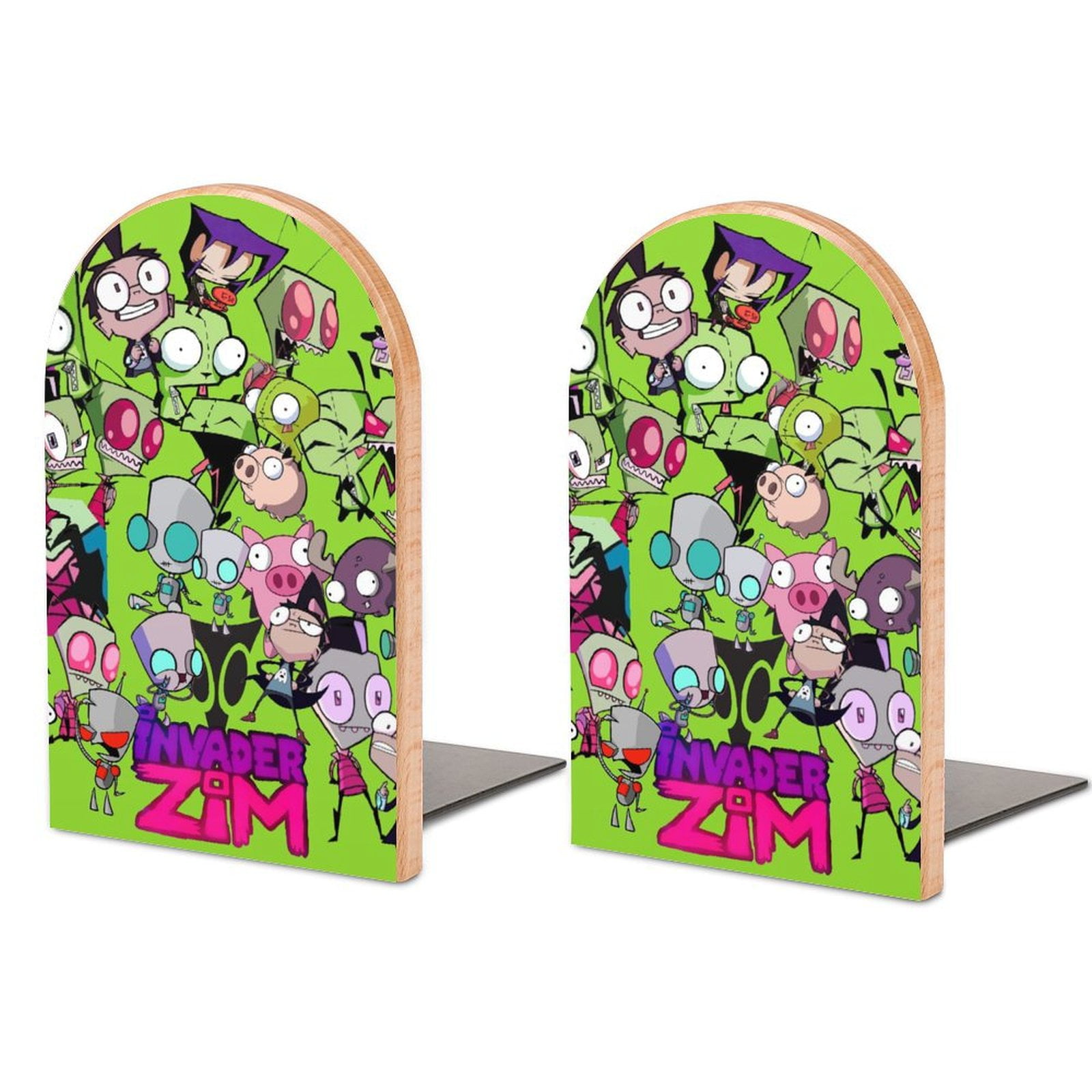 Invader Zim Characters Bookends Wood Book Divider Decor Shelves Non ...