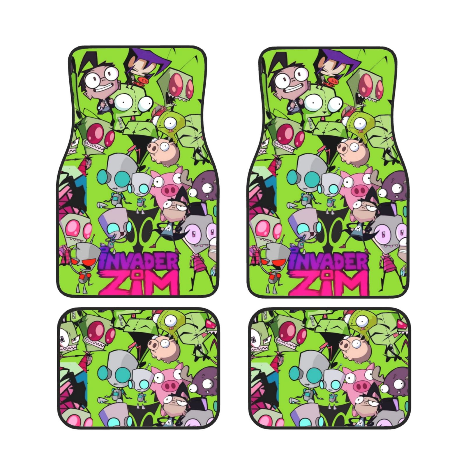 Invader Zim Characters Car Floor Mats 4-Piece Full Set Front Rear Auto ...