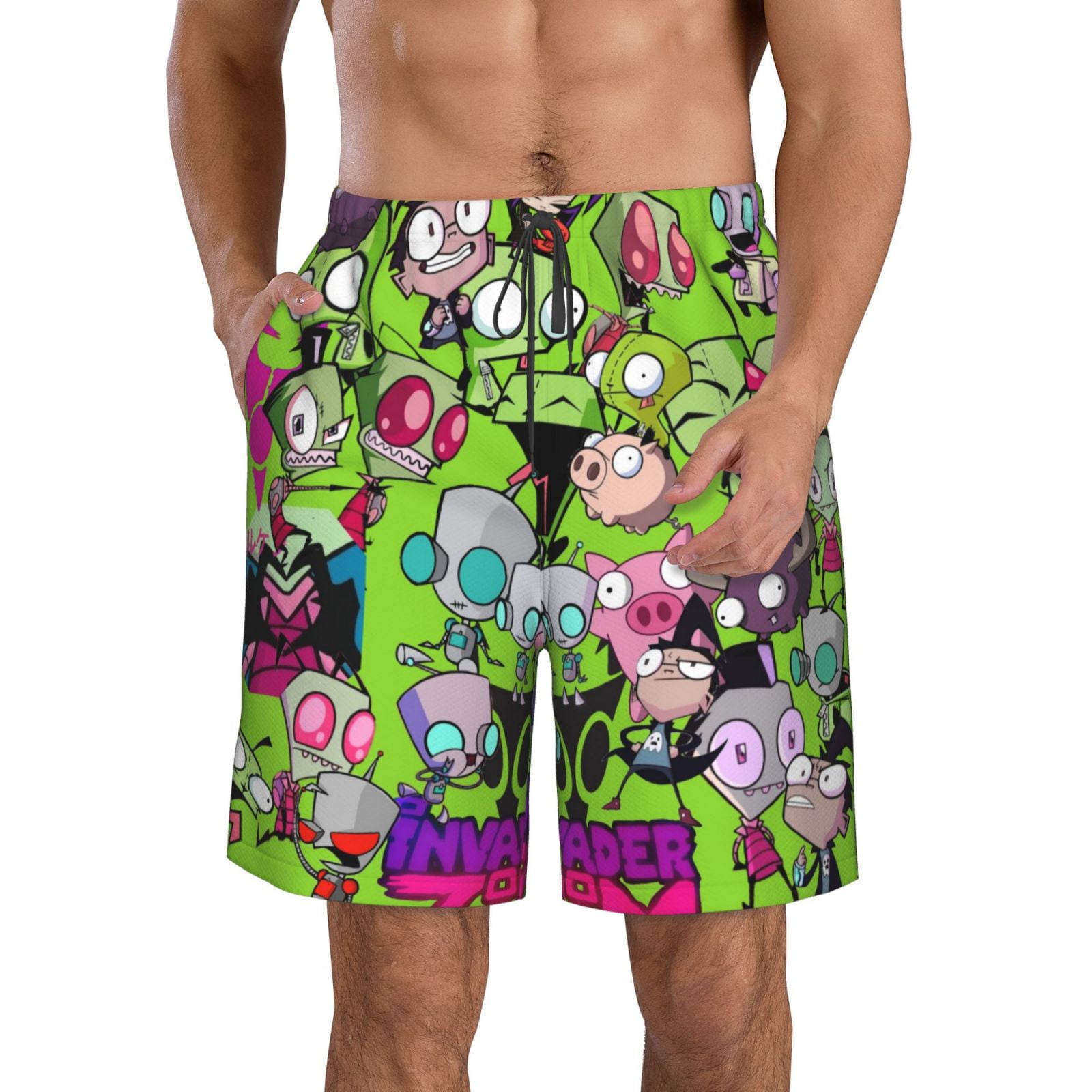 Invader Zim Characters Men's Beach Shorts Swim Trunks Casual Quick Dry ...