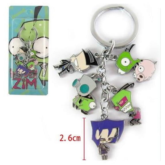 Invader Zim Characters Metal Charm 5pcs Charm Keychain Key Ring ...