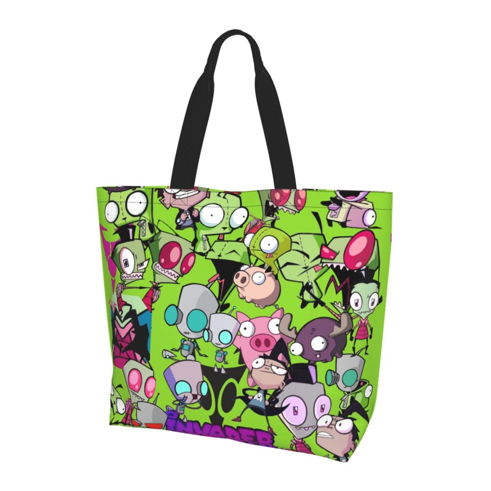 Invader Zim Characters Tote Bags Reusable Women Shoulder Bag Grocery ...