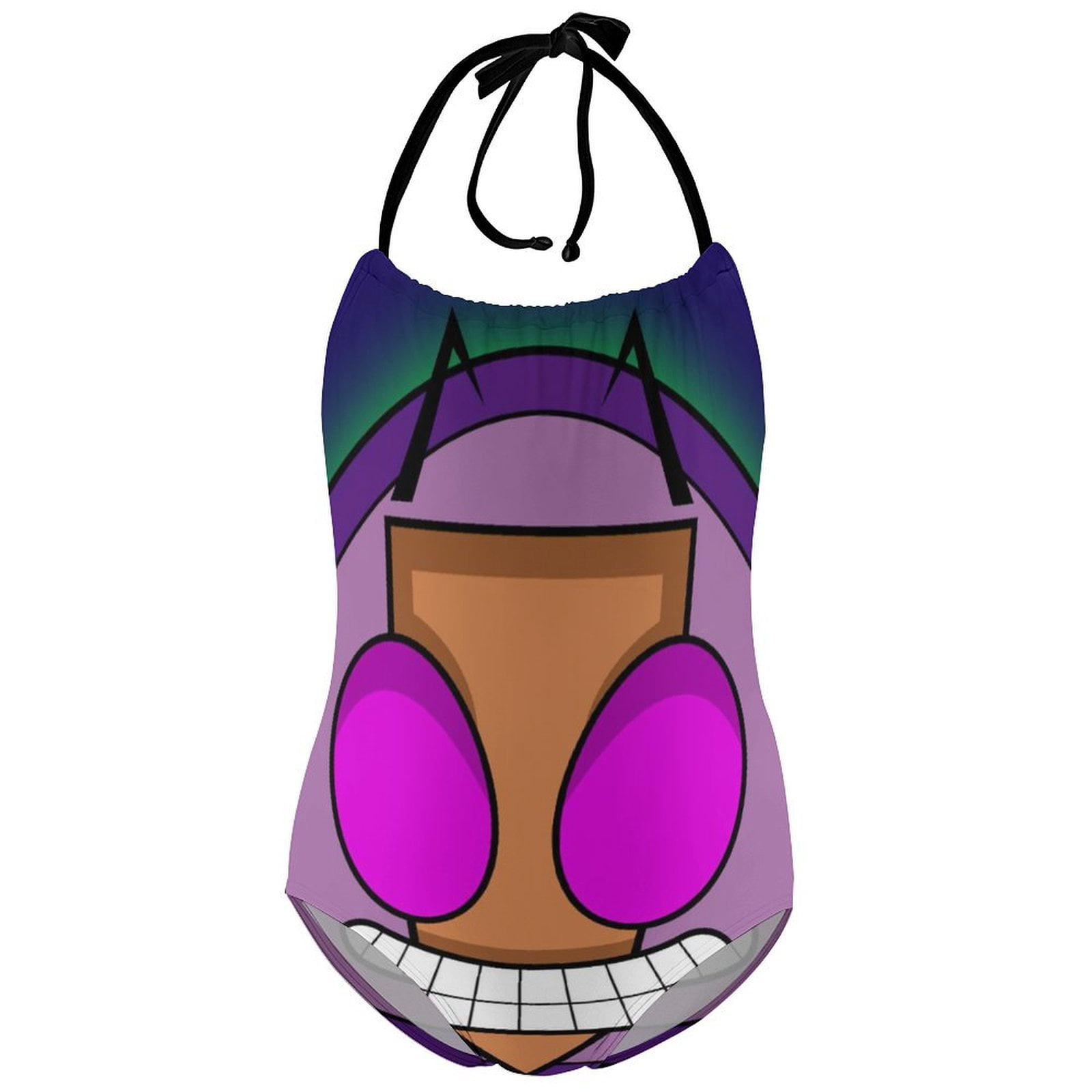 Invader Zim Children's One-piece Swimwear Halterneck Swimsuit Summer ...