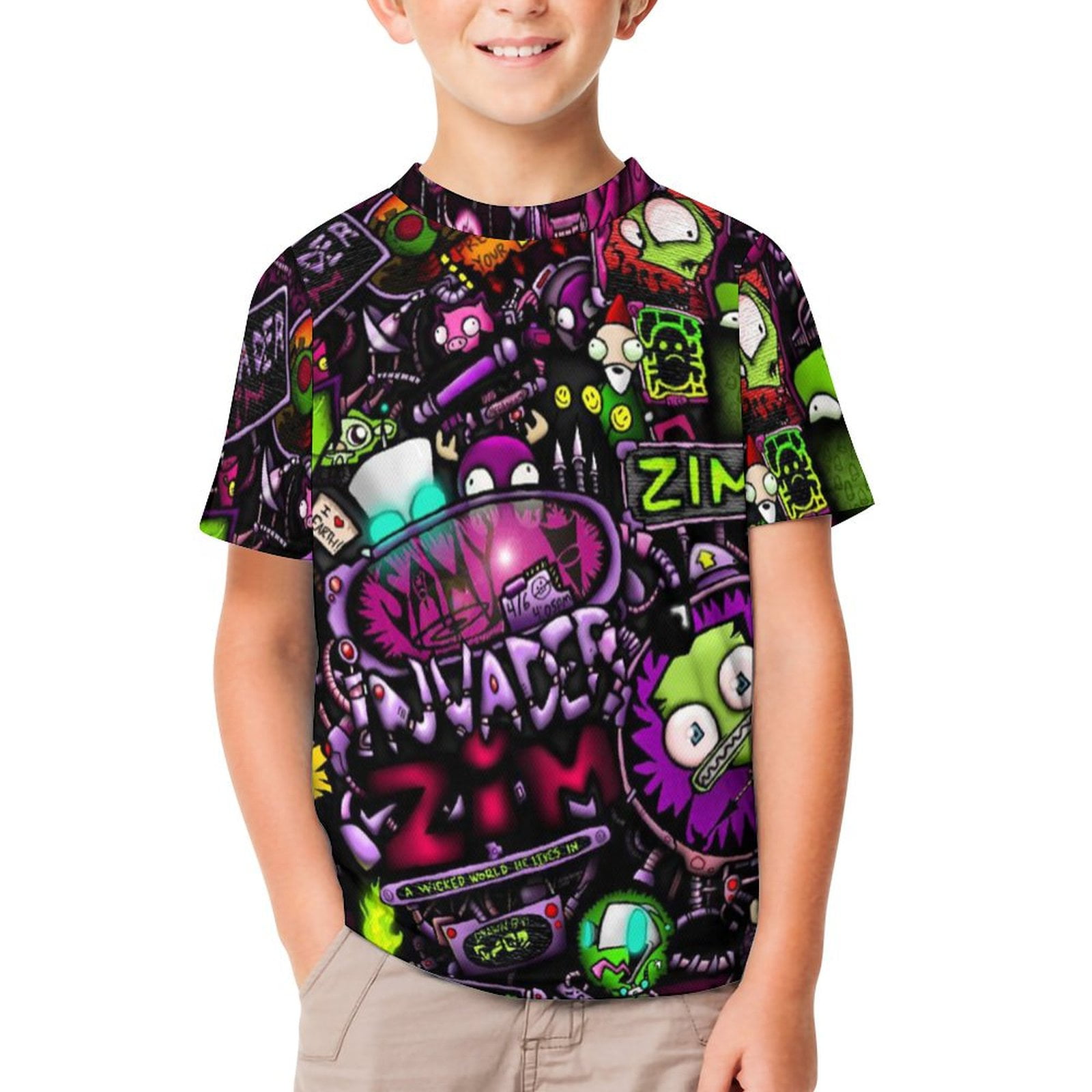 Invader Zim Children's T-Shirt Short Sleeve T-Shirt Breathable Summer ...